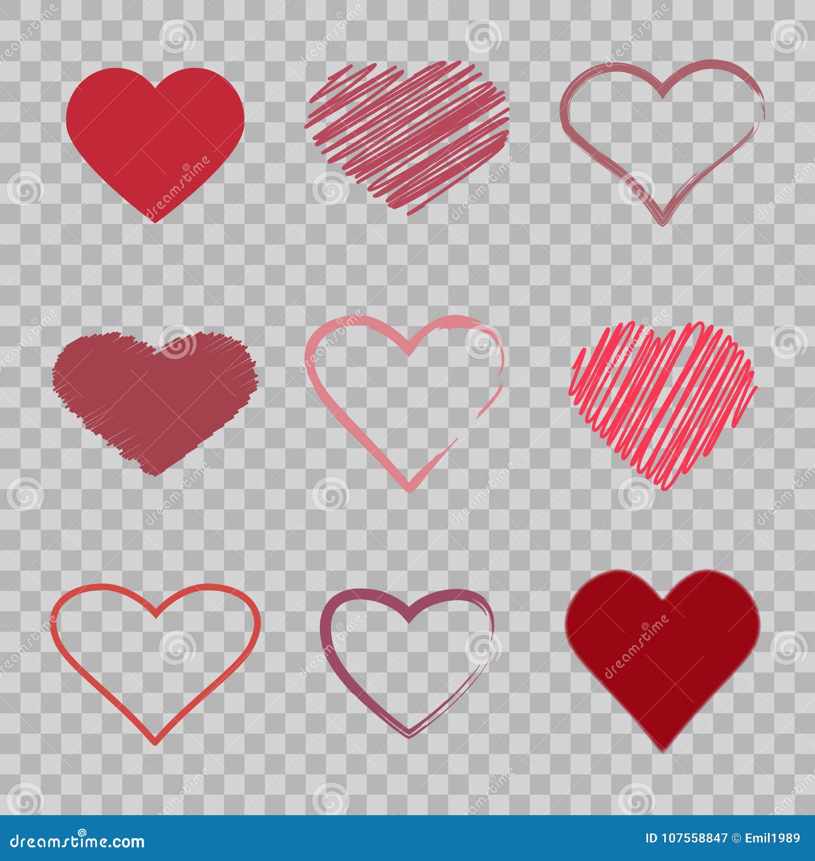 Sistema Del Icono De Los Corazones Ilustración del Vector - Ilustración ...