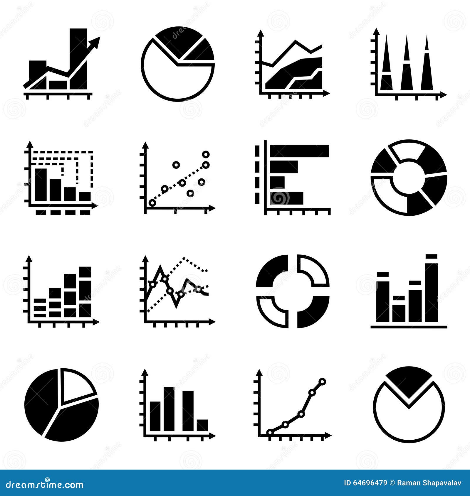 Sistema Del Icono De Los Diagramas Del Vector Ilustración del Vector ...