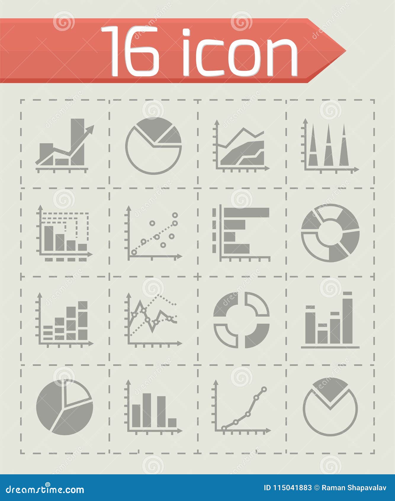 Sistema Del Icono De Los Diagramas Del Vector Ilustración del Vector ...