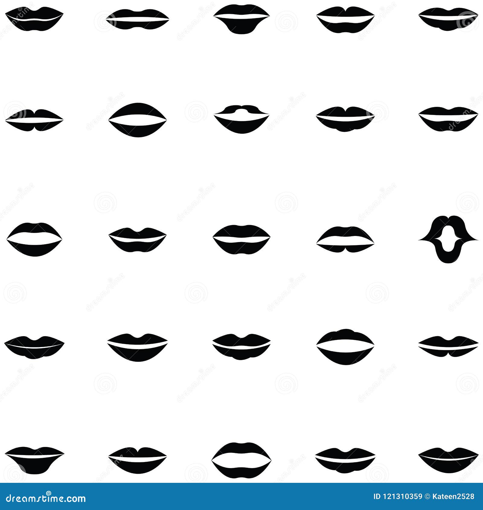 Sistema Del Icono De Los Labios Ilustración del Vector - Ilustración de ...
