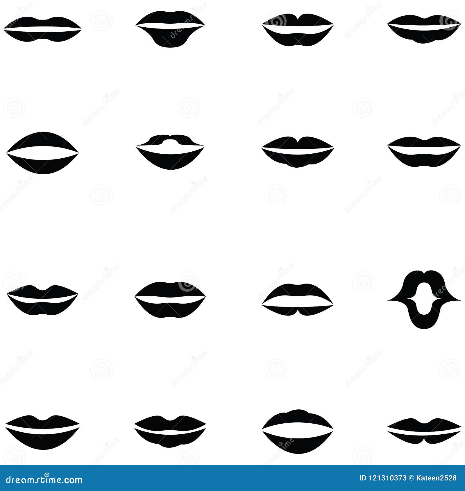 Sistema Del Icono De Los Labios Ilustración del Vector - Ilustración de ...
