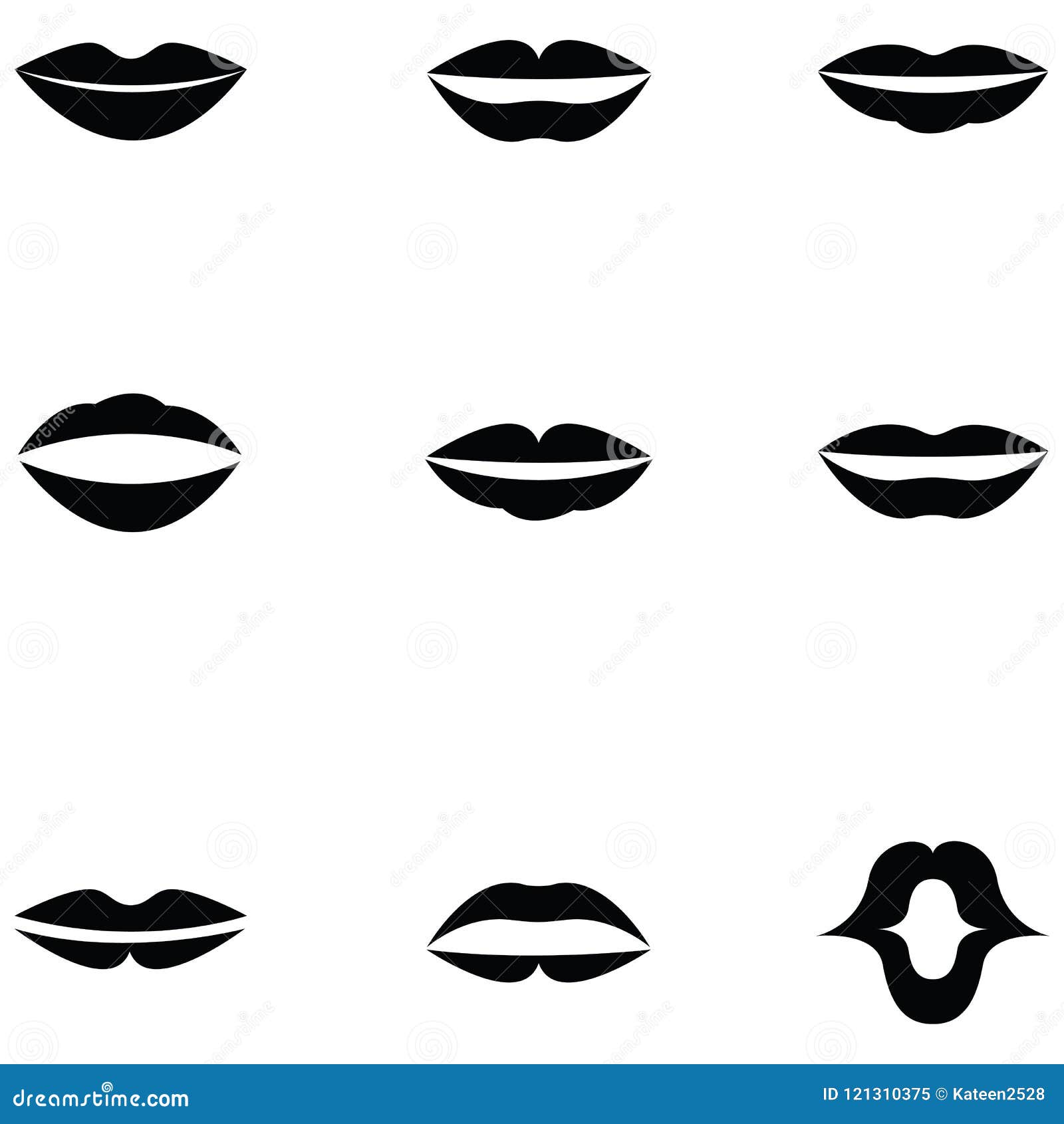 Sistema Del Icono De Los Labios Ilustración del Vector - Ilustración de ...