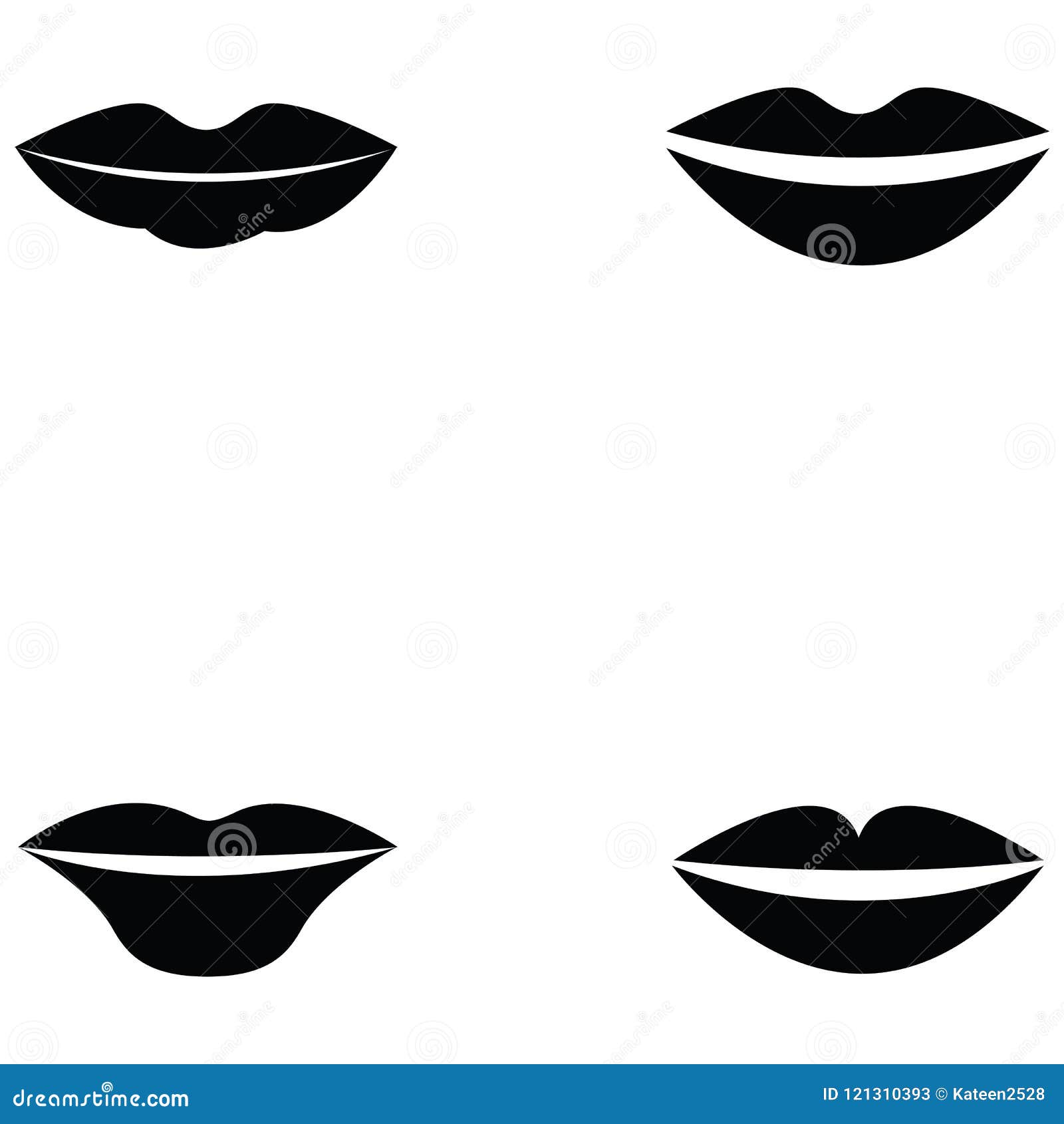 Sistema Del Icono De Los Labios Ilustración del Vector - Ilustración de ...