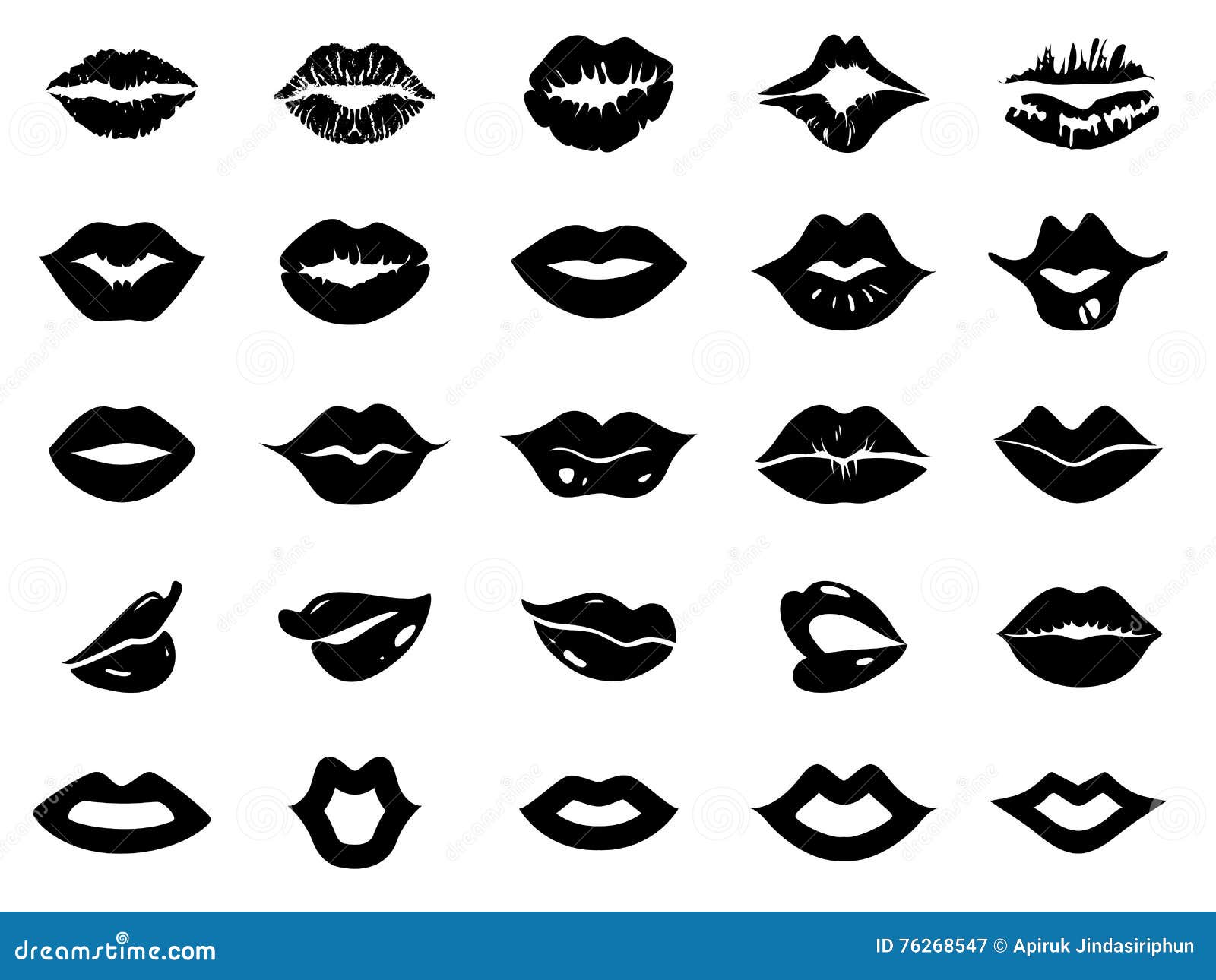 Sistema Del Icono De Los Labios Ilustración del Vector - Ilustración de ...