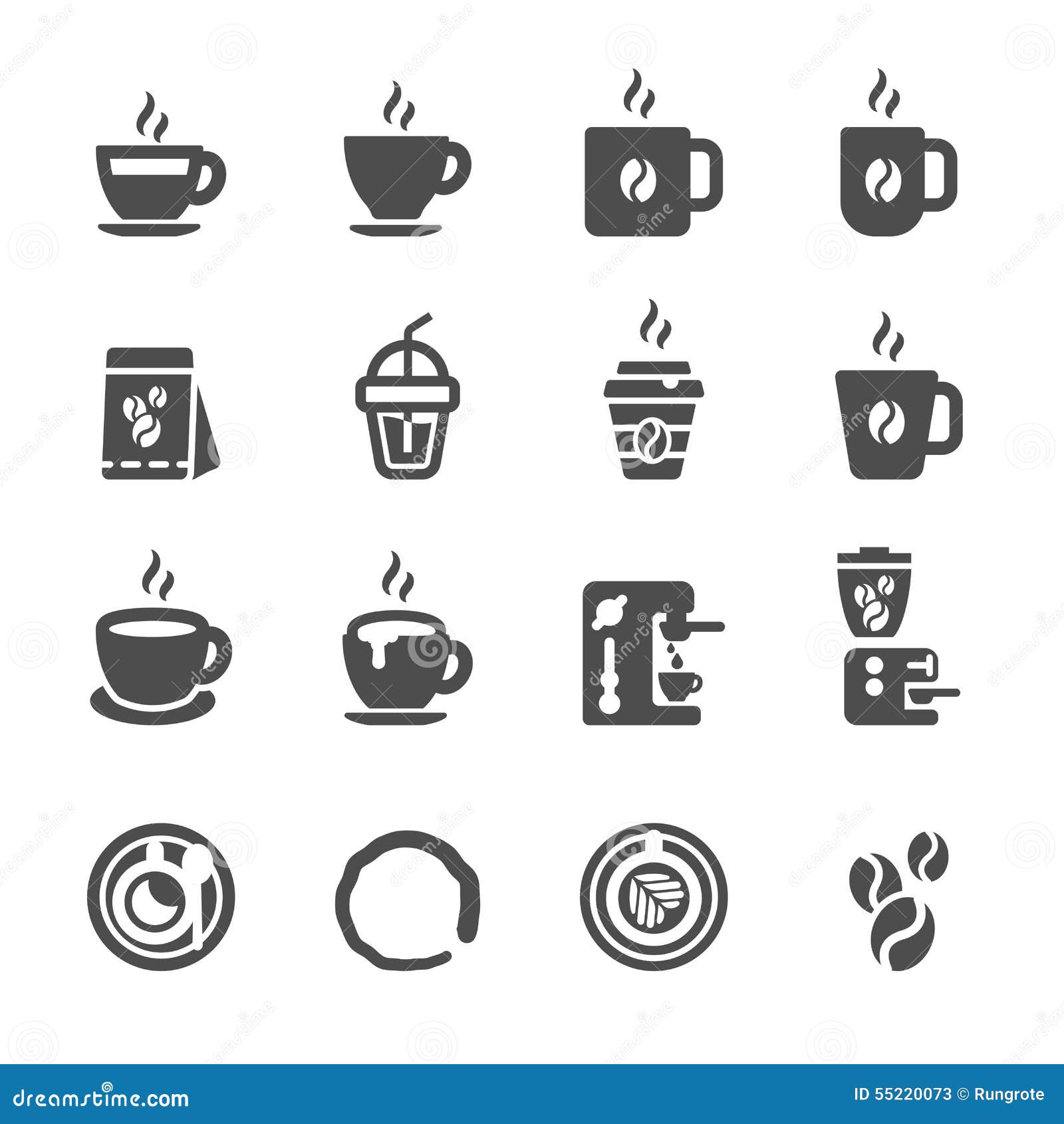 Sistema Del Icono Del Café, Vector Eps10 Ilustración del Vector ...