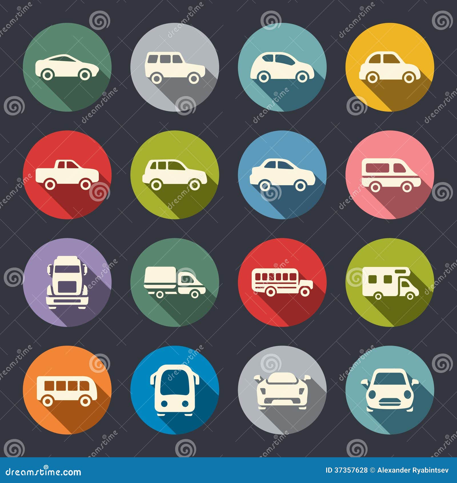 Sistema Del Icono Del Coche Ilustración del Vector - Ilustración de ...