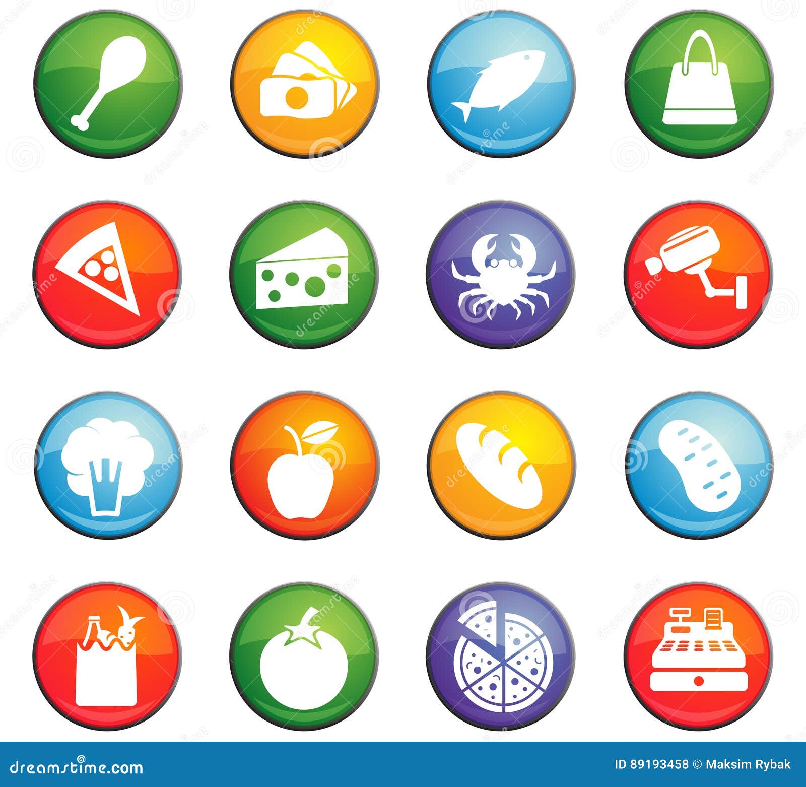 Sistema Del Icono Del Colmado Stock de ilustración - Ilustración de ...