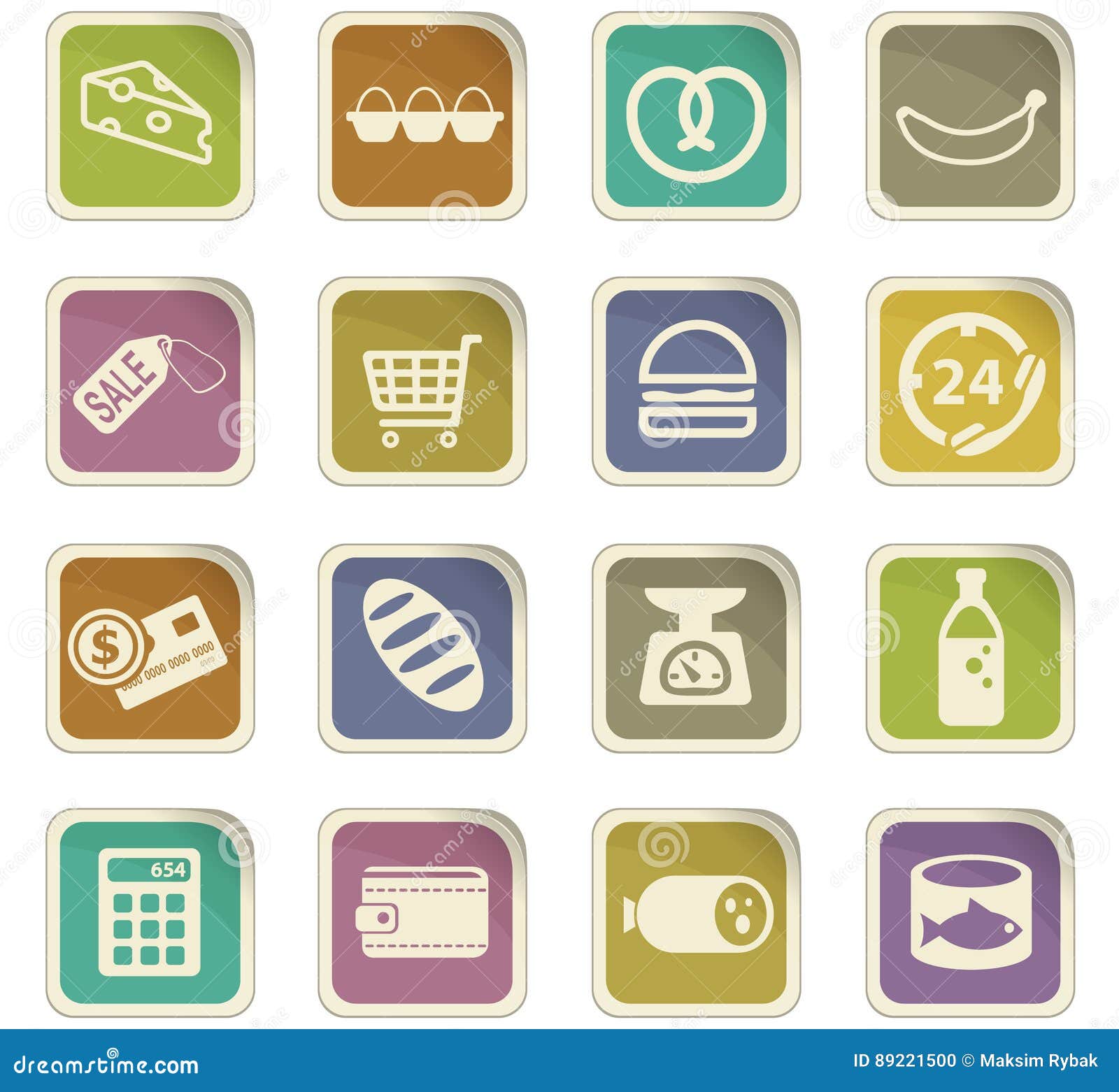 Sistema Del Icono Del Colmado Stock de ilustración - Ilustración de ...