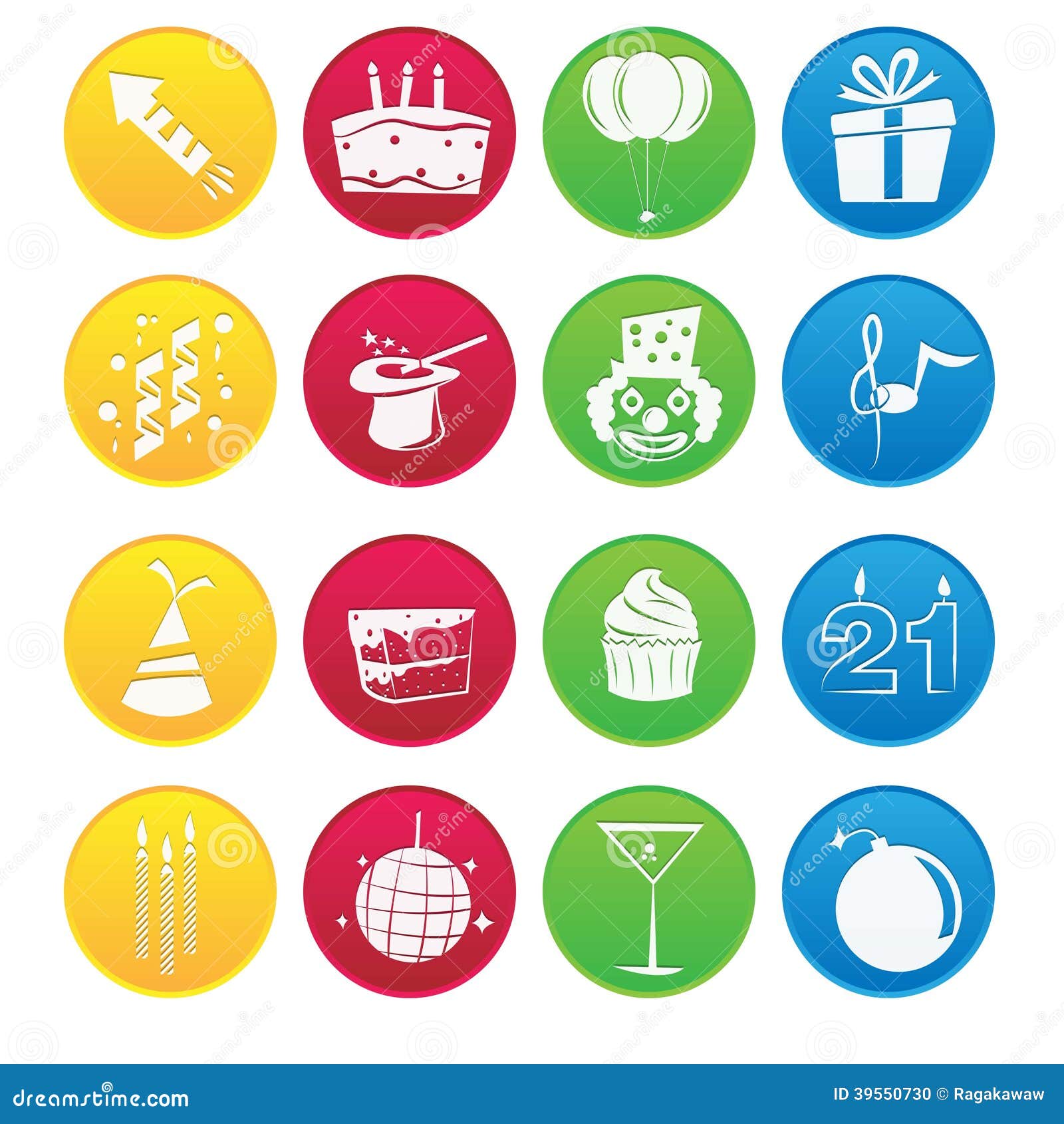 Sistema Del Icono Del Elemento Del Partido Ilustración del Vector ...