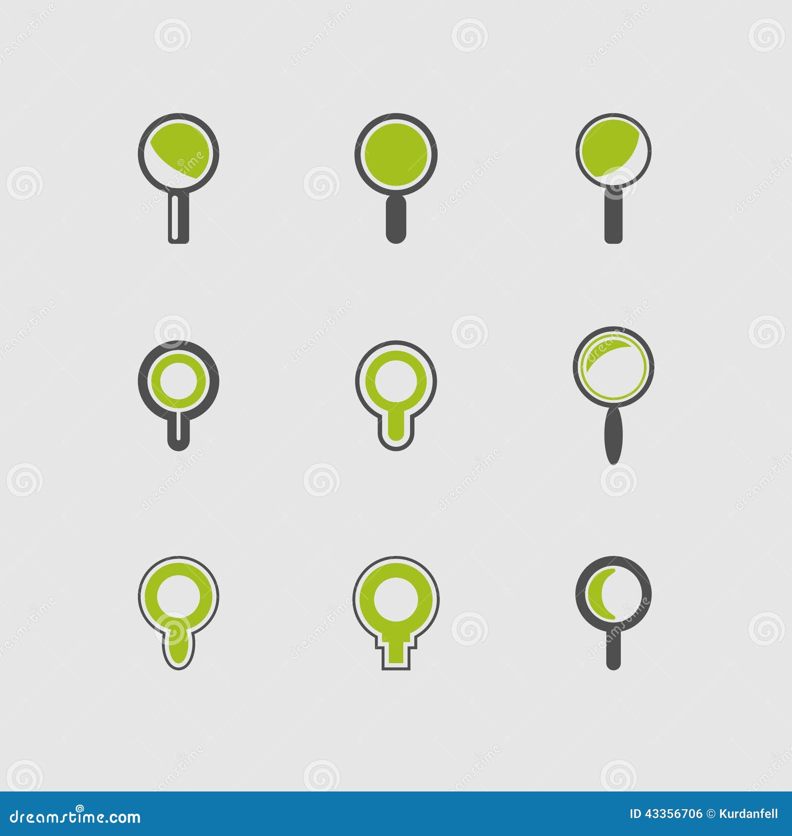 Sistema Del Icono Del Hallazgo Ilustración del Vector - Ilustración de ...