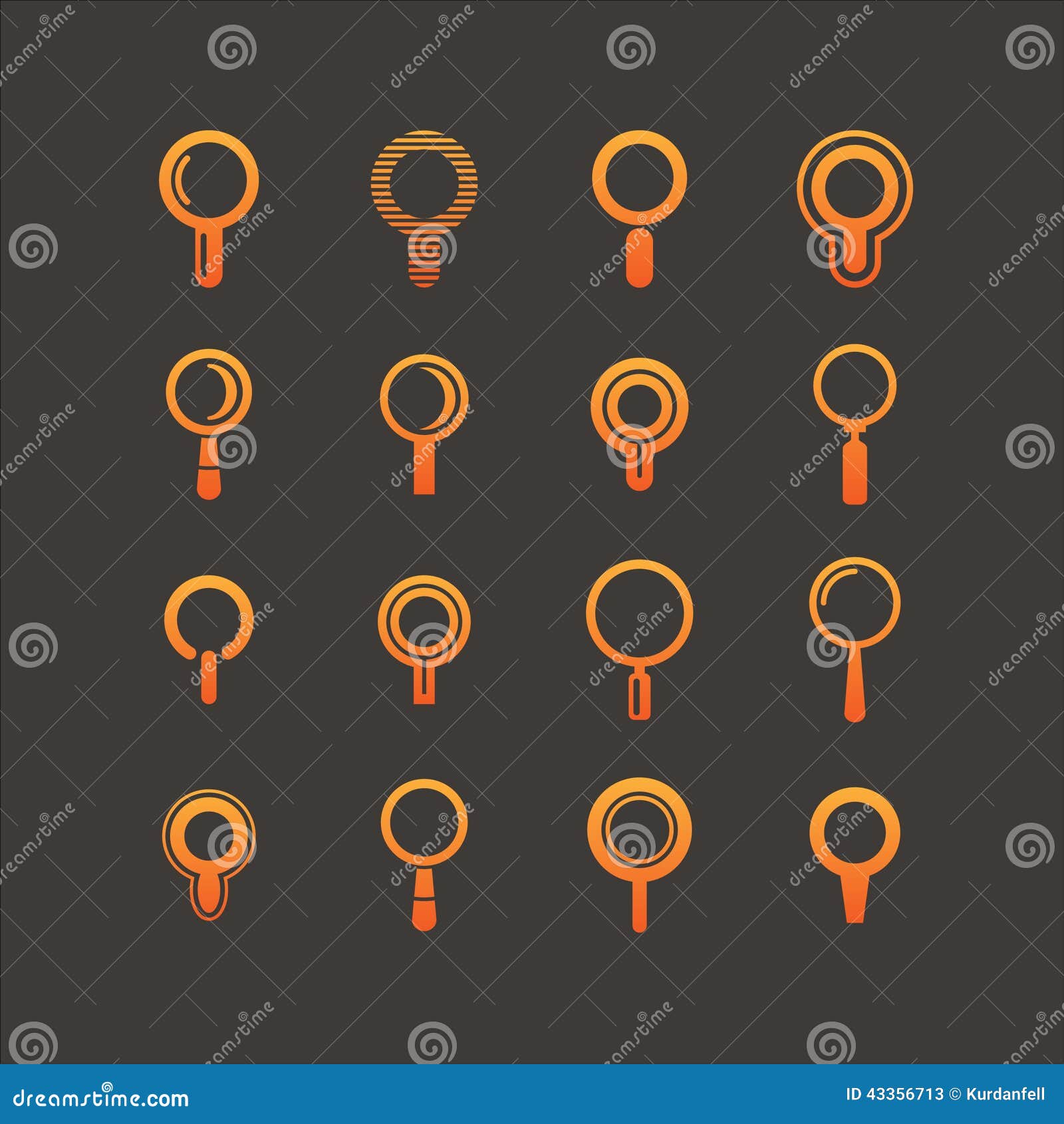 Sistema Del Icono Del Hallazgo Ilustración del Vector - Ilustración de ...