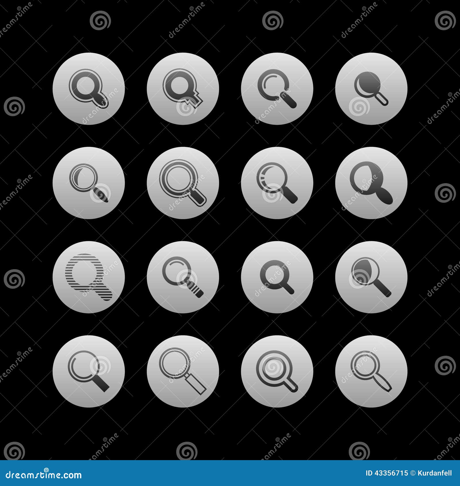 Sistema Del Icono Del Hallazgo Ilustración del Vector - Ilustración de ...