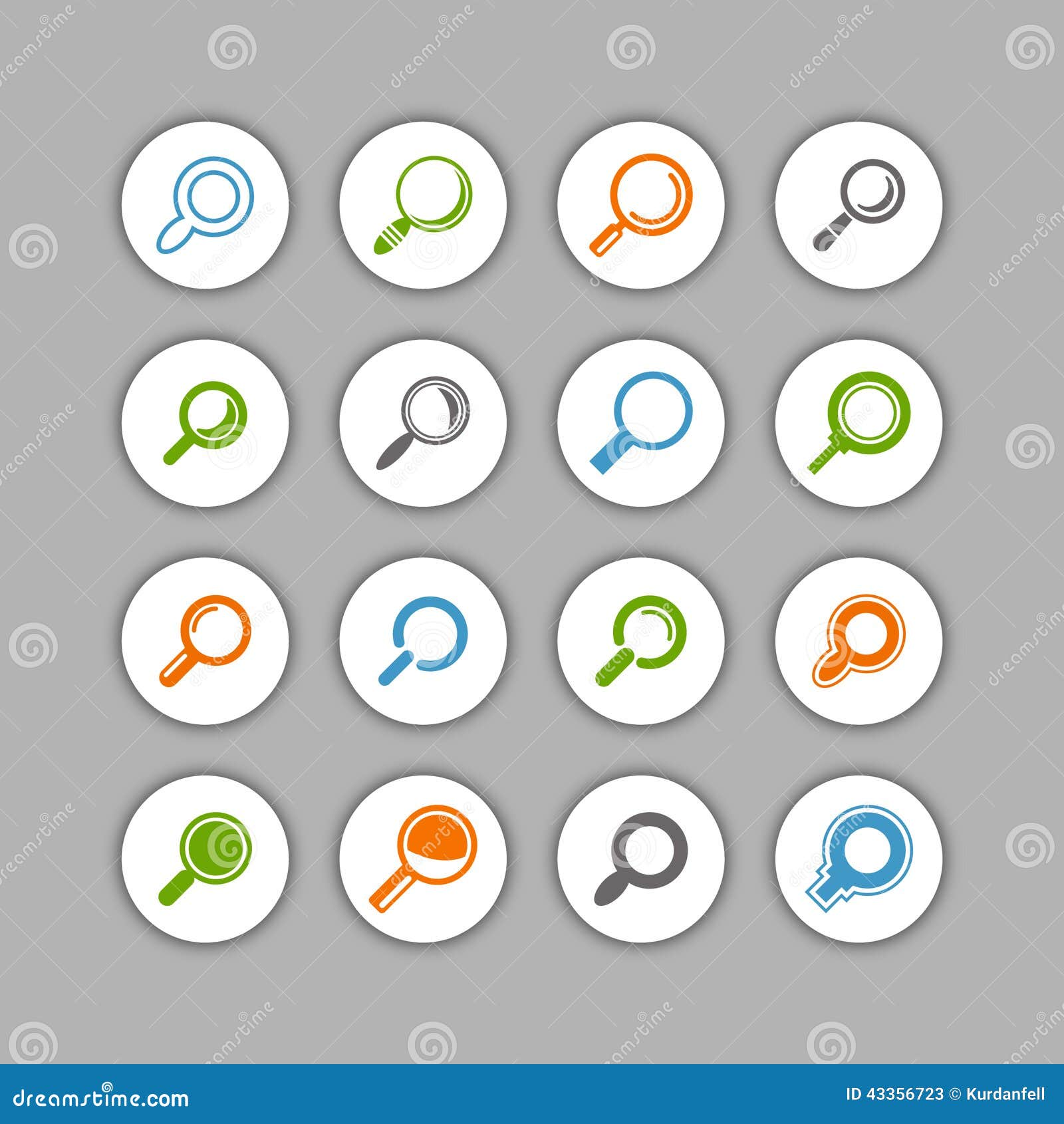 Sistema Del Icono Del Hallazgo Ilustración del Vector - Ilustración de ...