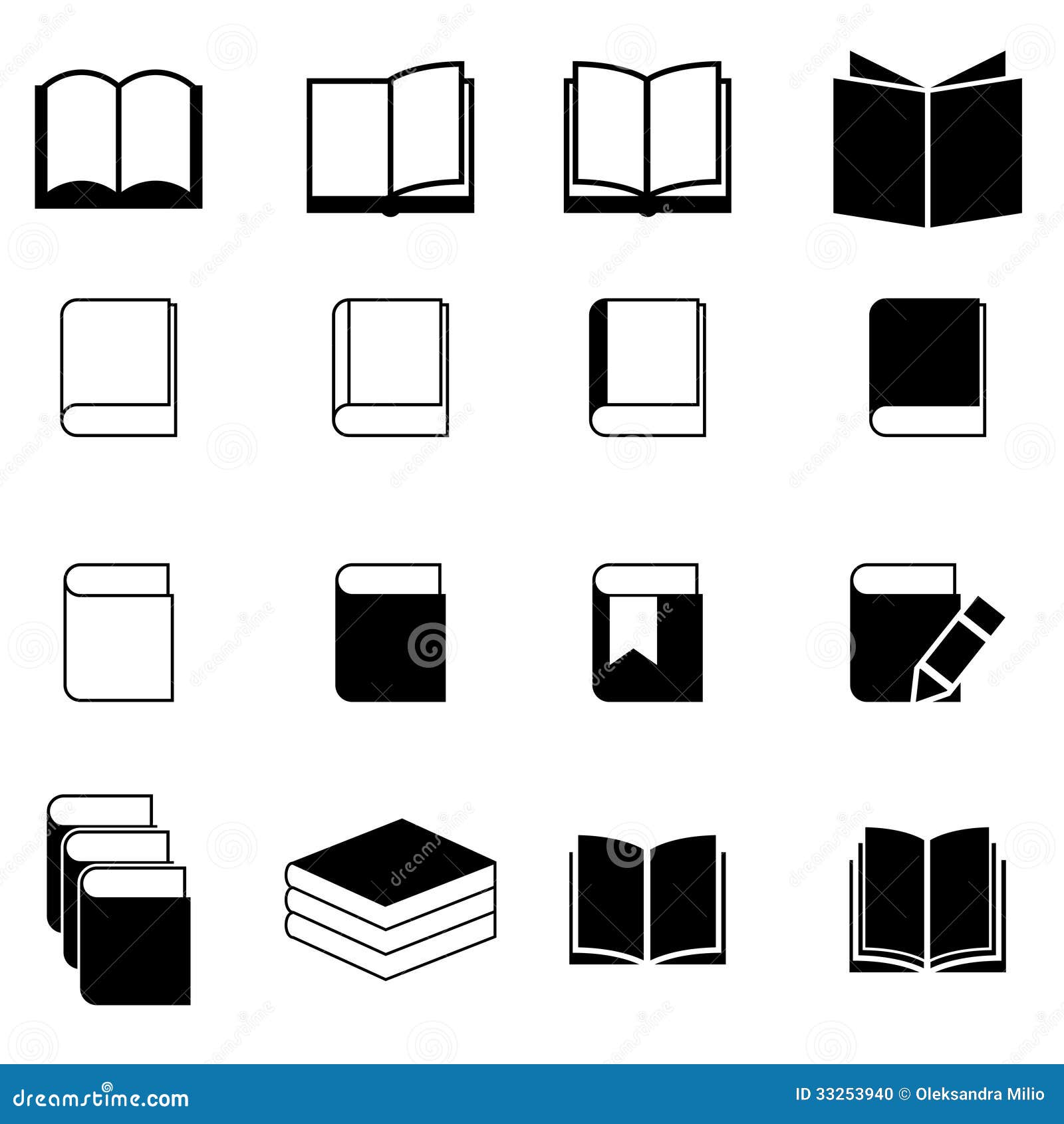 Sistema Del Icono Del Libro Ilustración del Vector - Ilustración de ...