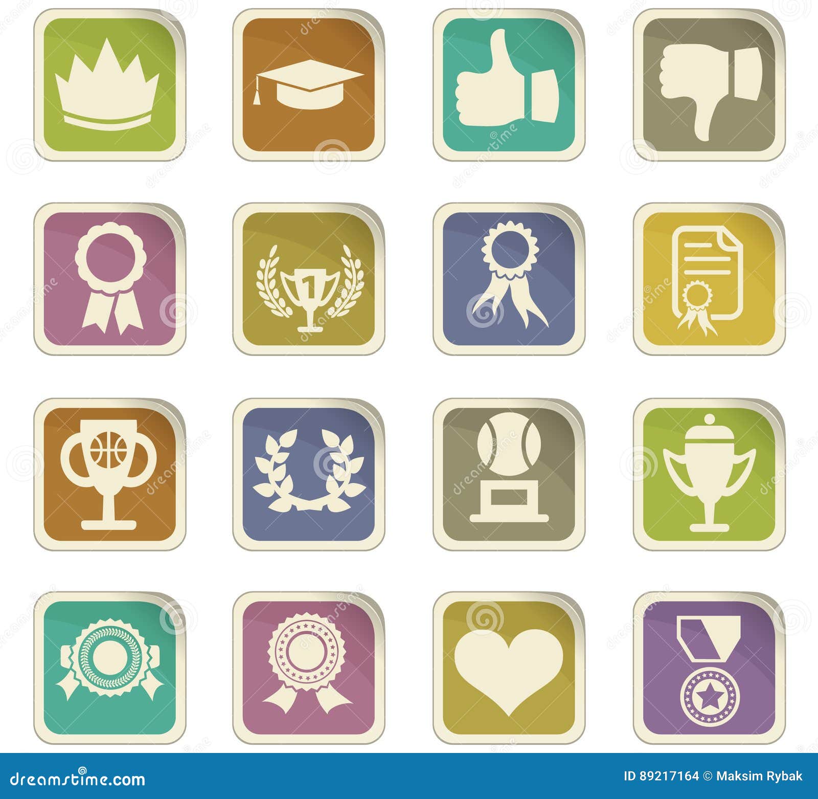 Sistema Del Icono Del Premio Stock de ilustración - Ilustración de dedo ...