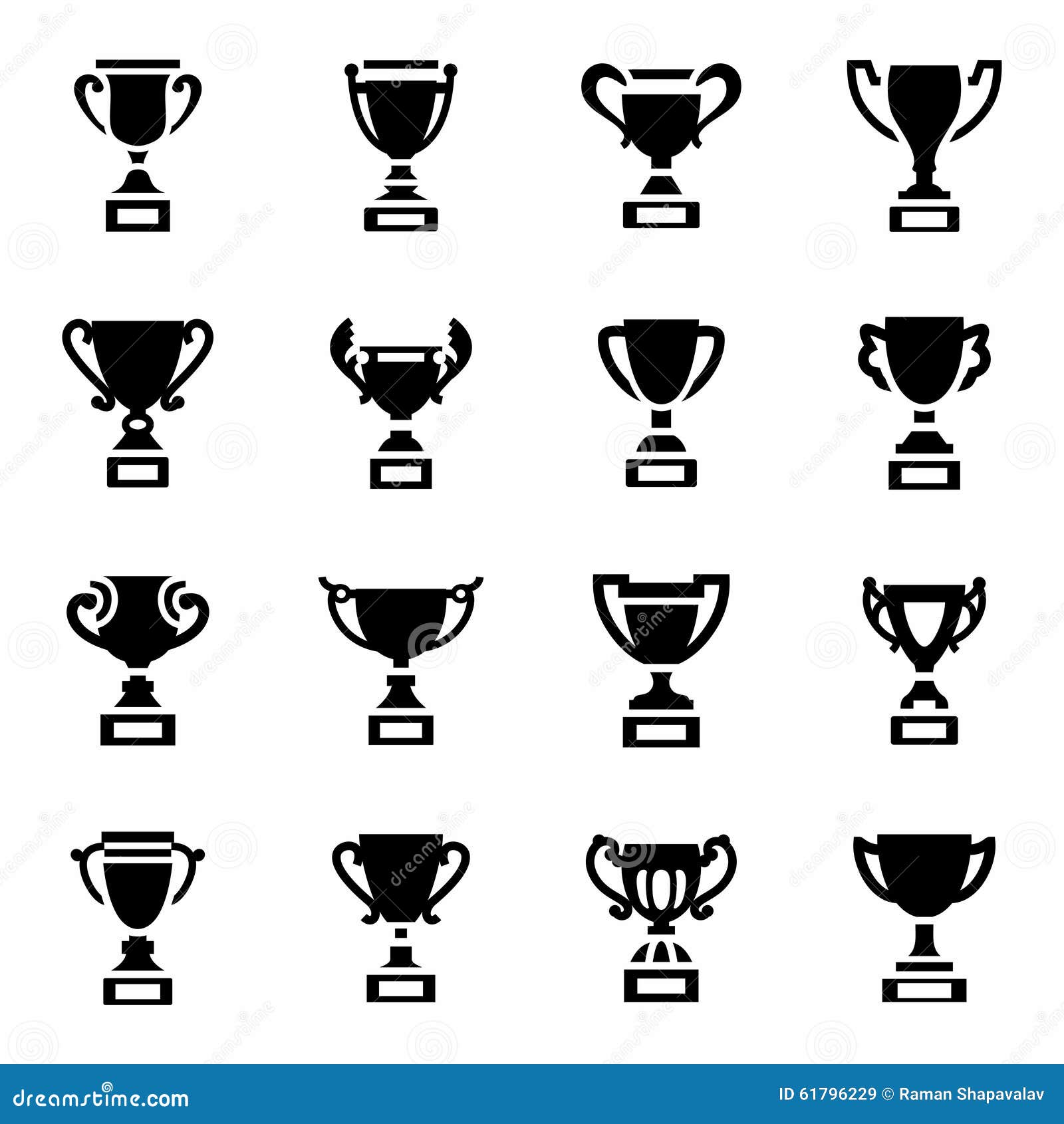Sistema Del Icono Del Trofeo Del Vector Ilustración del Vector ...