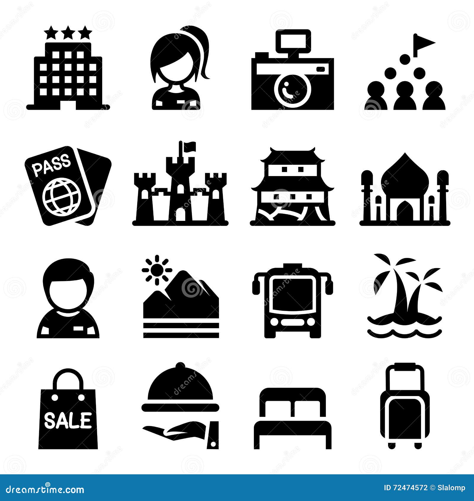 Sistema Del Icono Del Turismo Stock de ilustración - Ilustración de ...