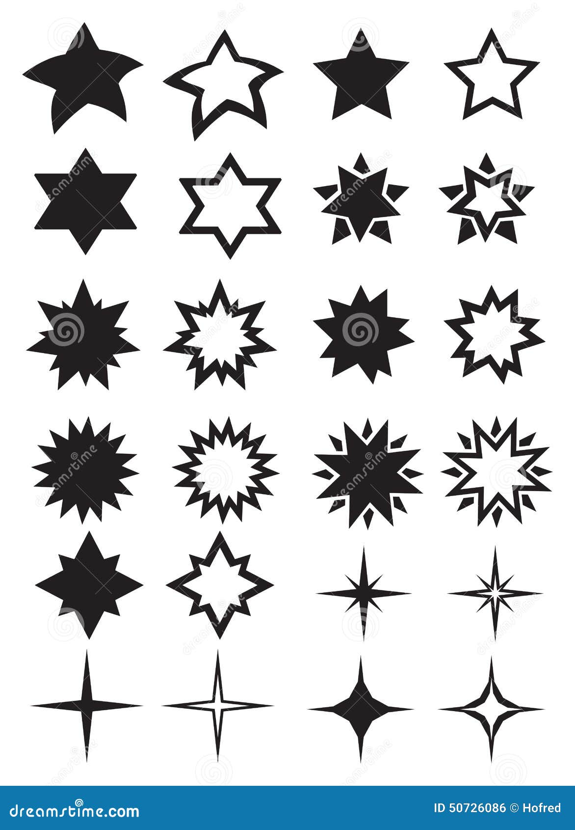 Sistema Del Icono Del Vector De Las Estrellas Ilustración del Vector ...