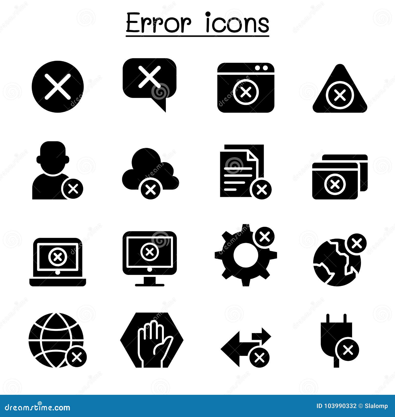 Sistema Del Icono Del Error Stock de ilustración - Ilustración de ...