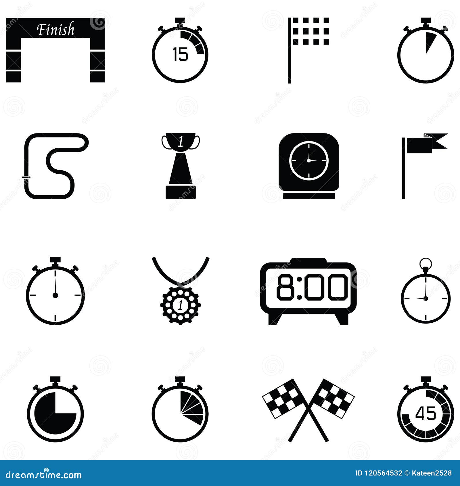 Sistema Del Icono Del Final Ilustración del Vector - Ilustración de ...