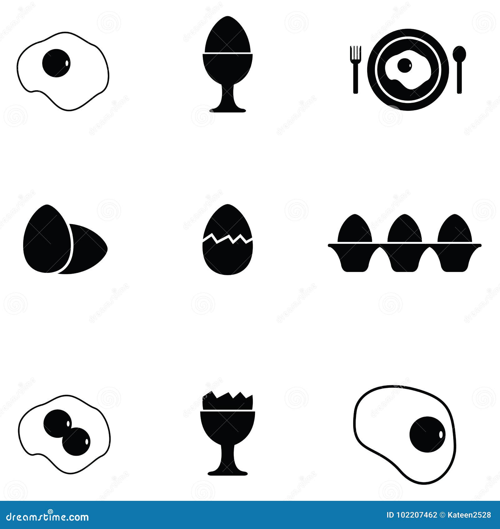 Sistema Del Icono Del Huevo Ilustración del Vector - Ilustración de ...