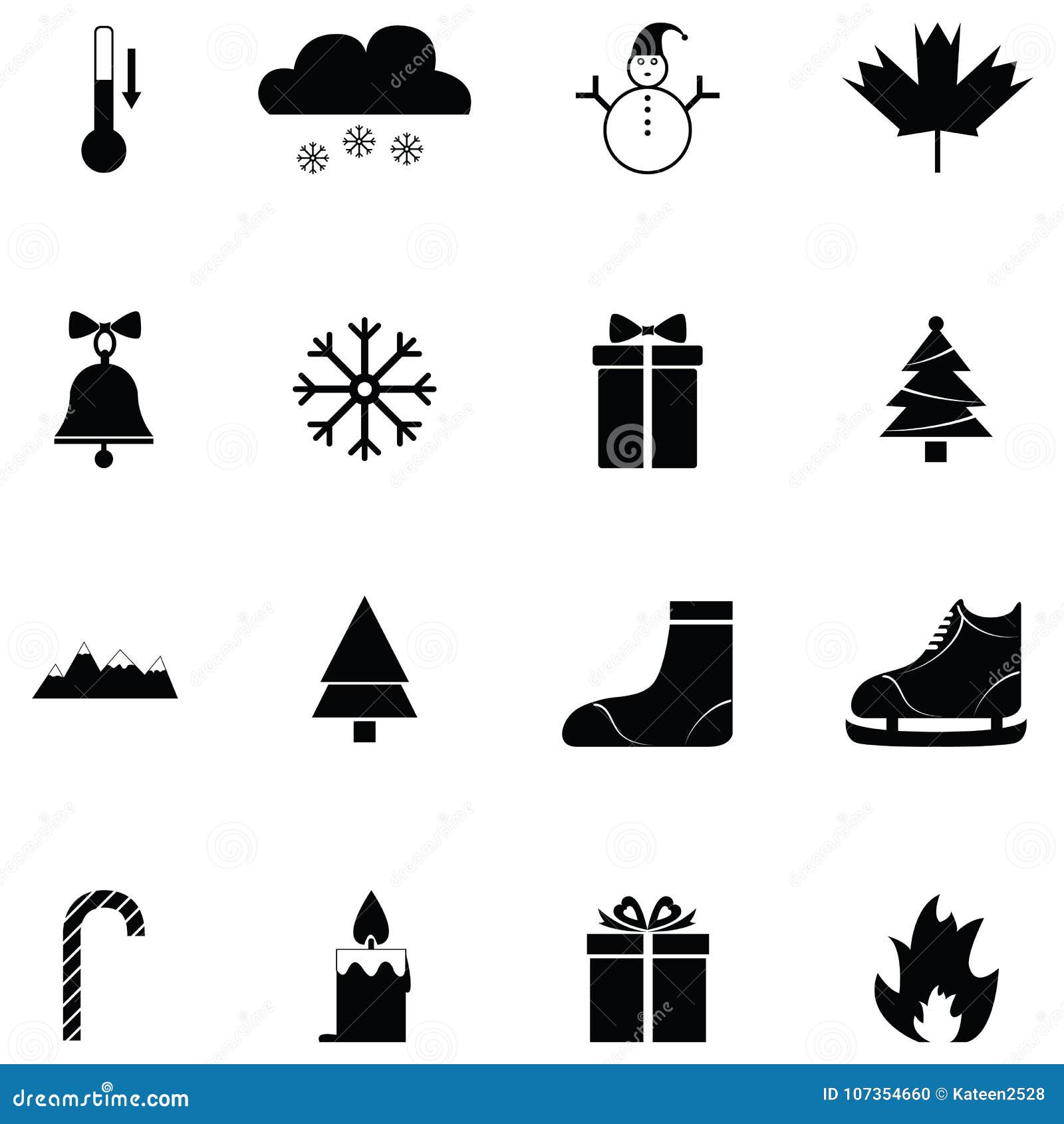 Sistema Del Icono Del Invierno Ilustración del Vector - Ilustración de ...