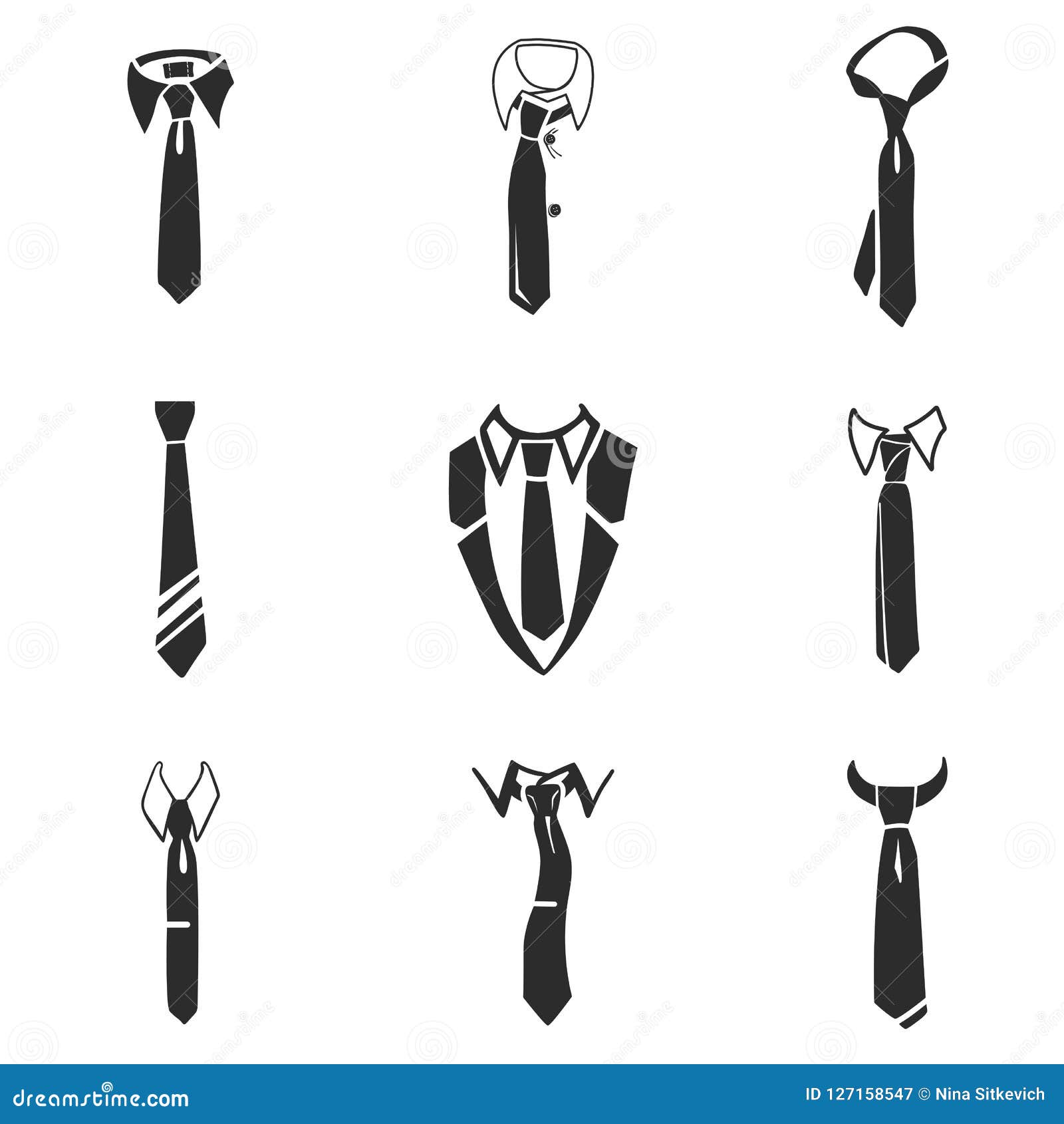 Sistema Del Icono Del Lazo, Estilo Simple Ilustración del Vector ...