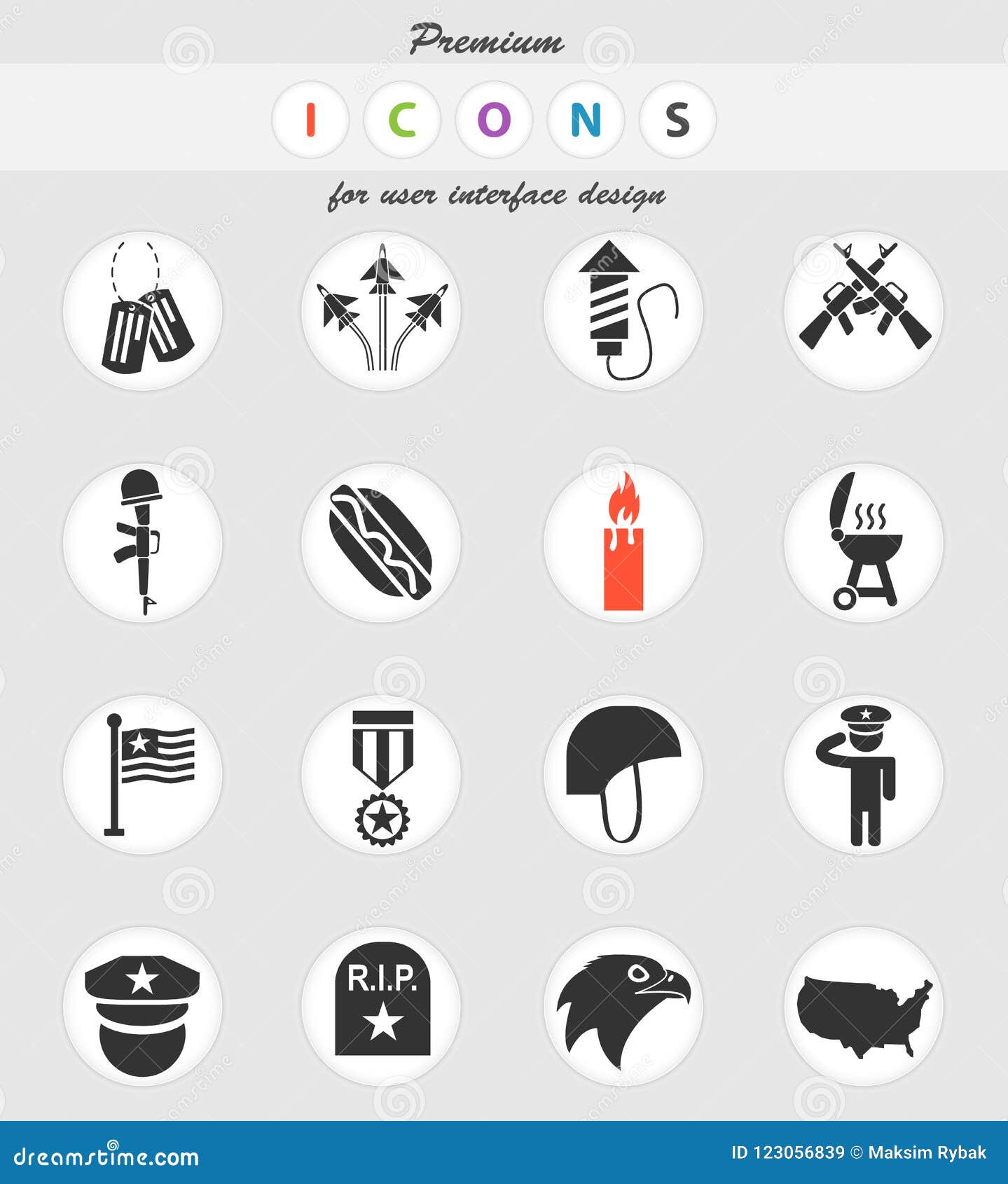 Sistema Del Icono Del Memorial Day Ilustración del Vector - Ilustración ...