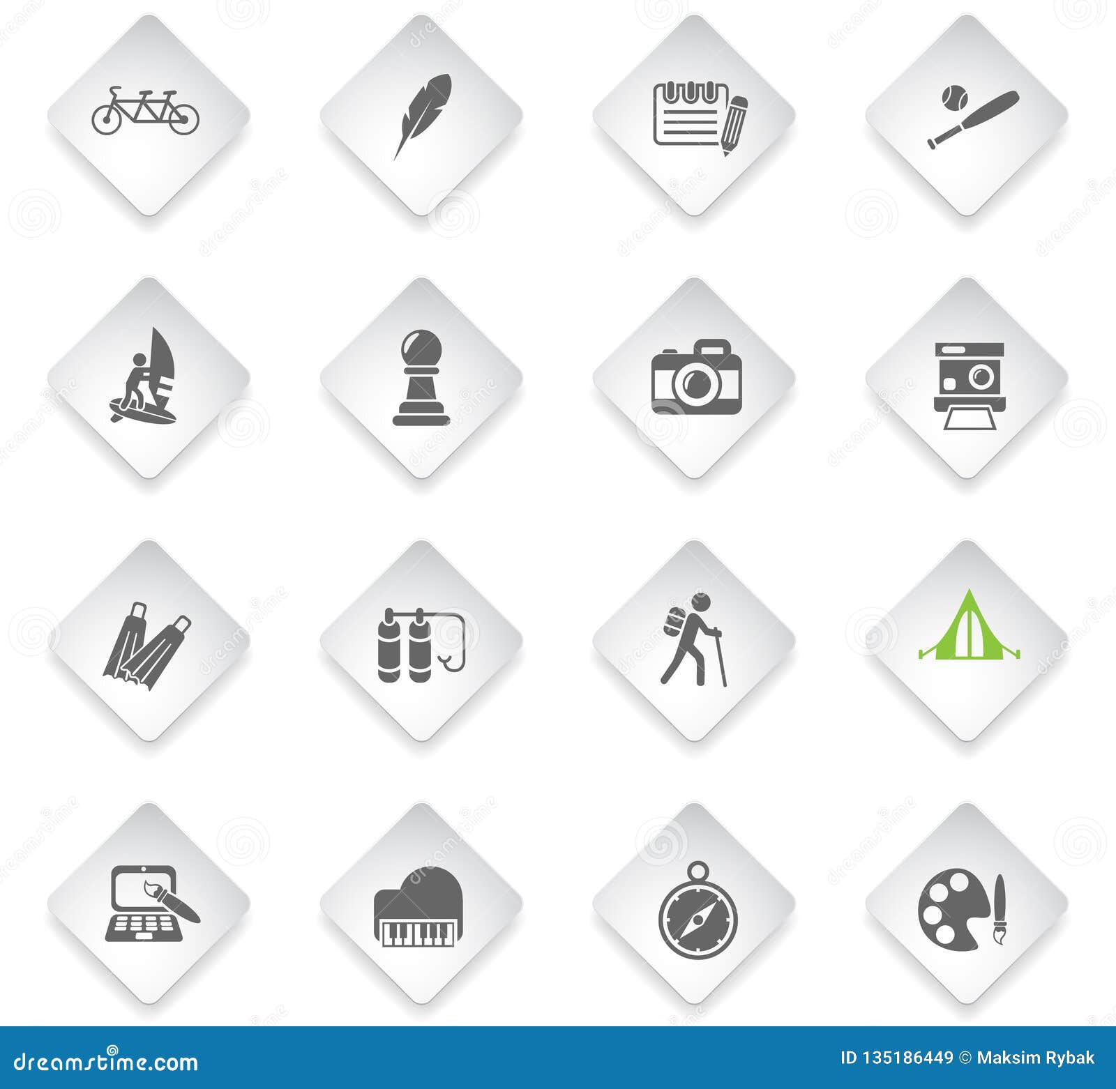 Sistema del icono del ocio ilustración del vector. Ilustración de ...