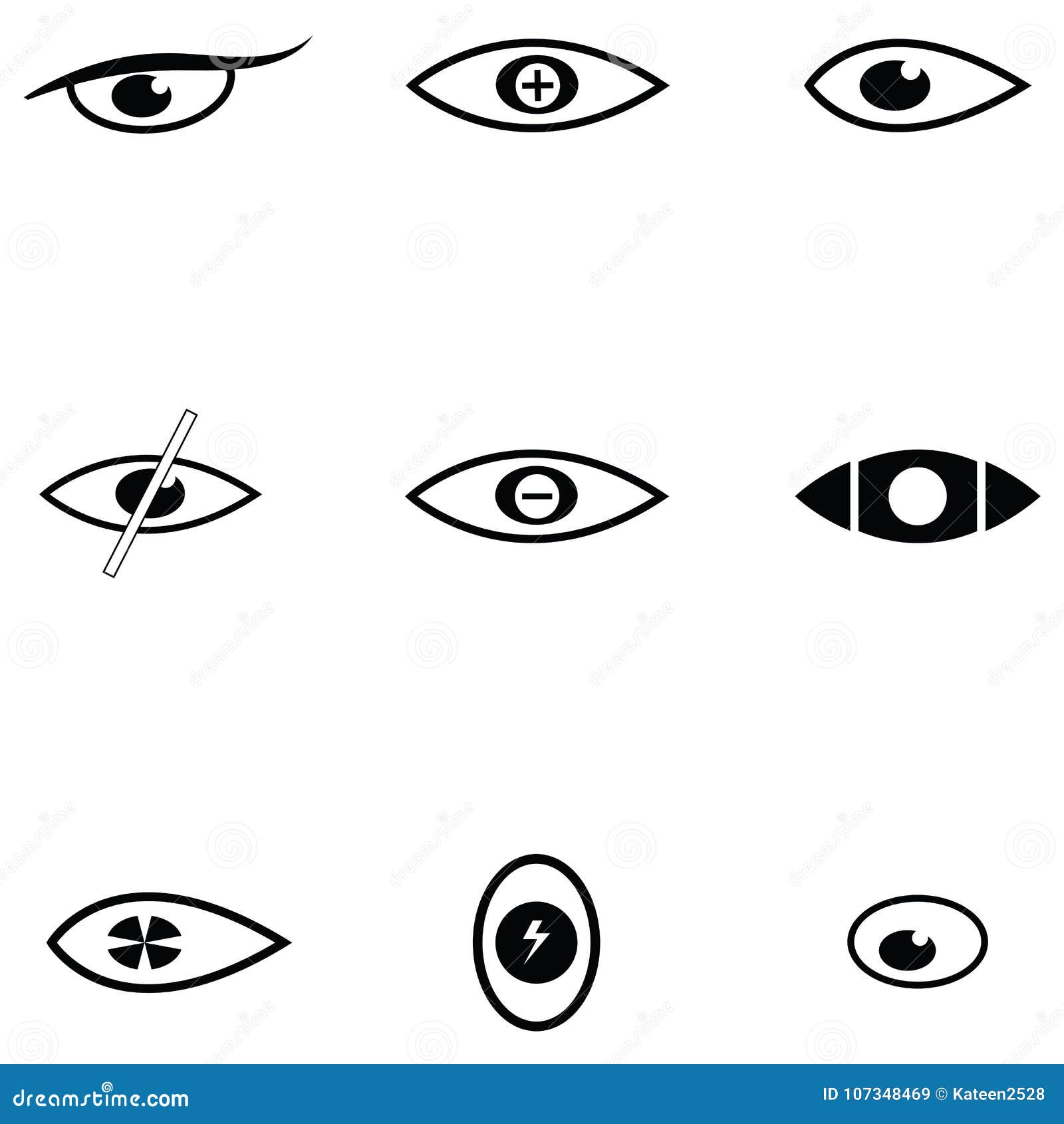 Sistema del icono del ojo ilustración del vector. Ilustración de icono ...