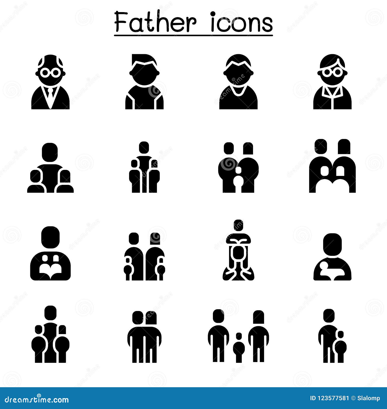 Sistema Del Icono Del Padre Ilustración del Vector - Ilustración de ...