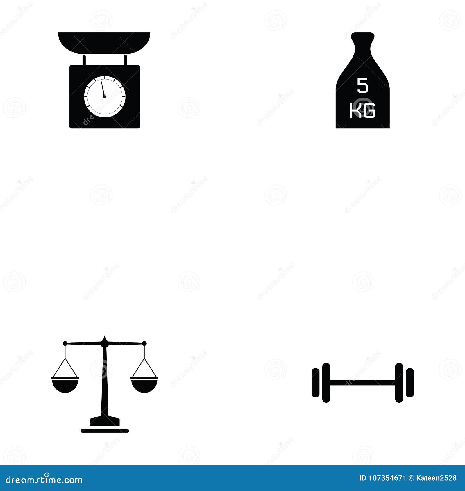 Sistema del icono del peso ilustración del vector. Ilustración de ...