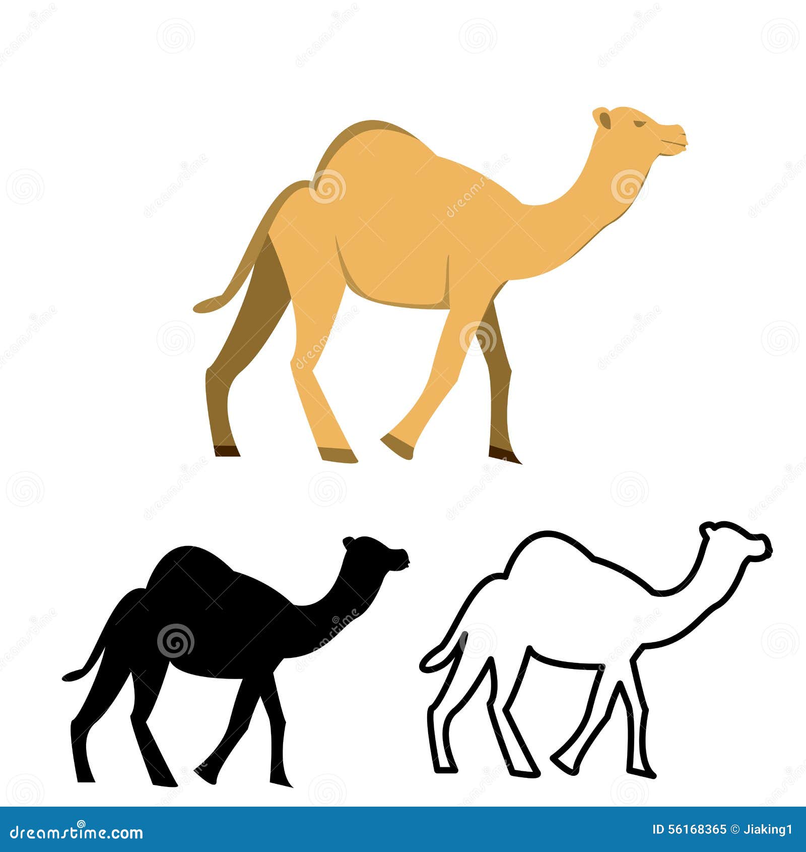Sistema Del Icono Plano Del Camello Ilustración del Vector ...