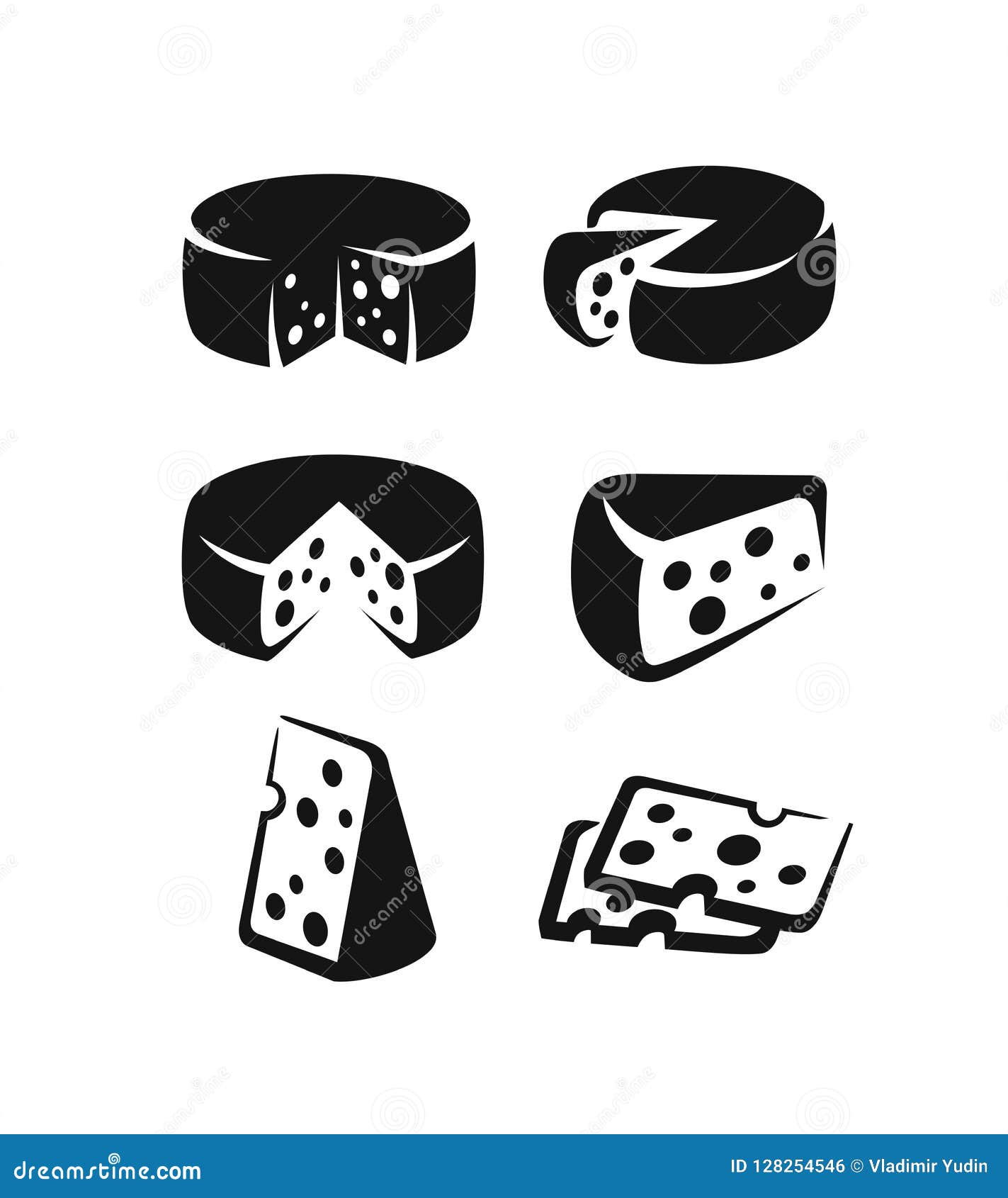 Sistema Del Icono Del Queso Ilustración del Vector - Ilustración de ...