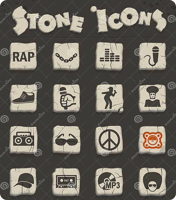 Sistema del icono del rap ilustración del vector. Ilustración de ...