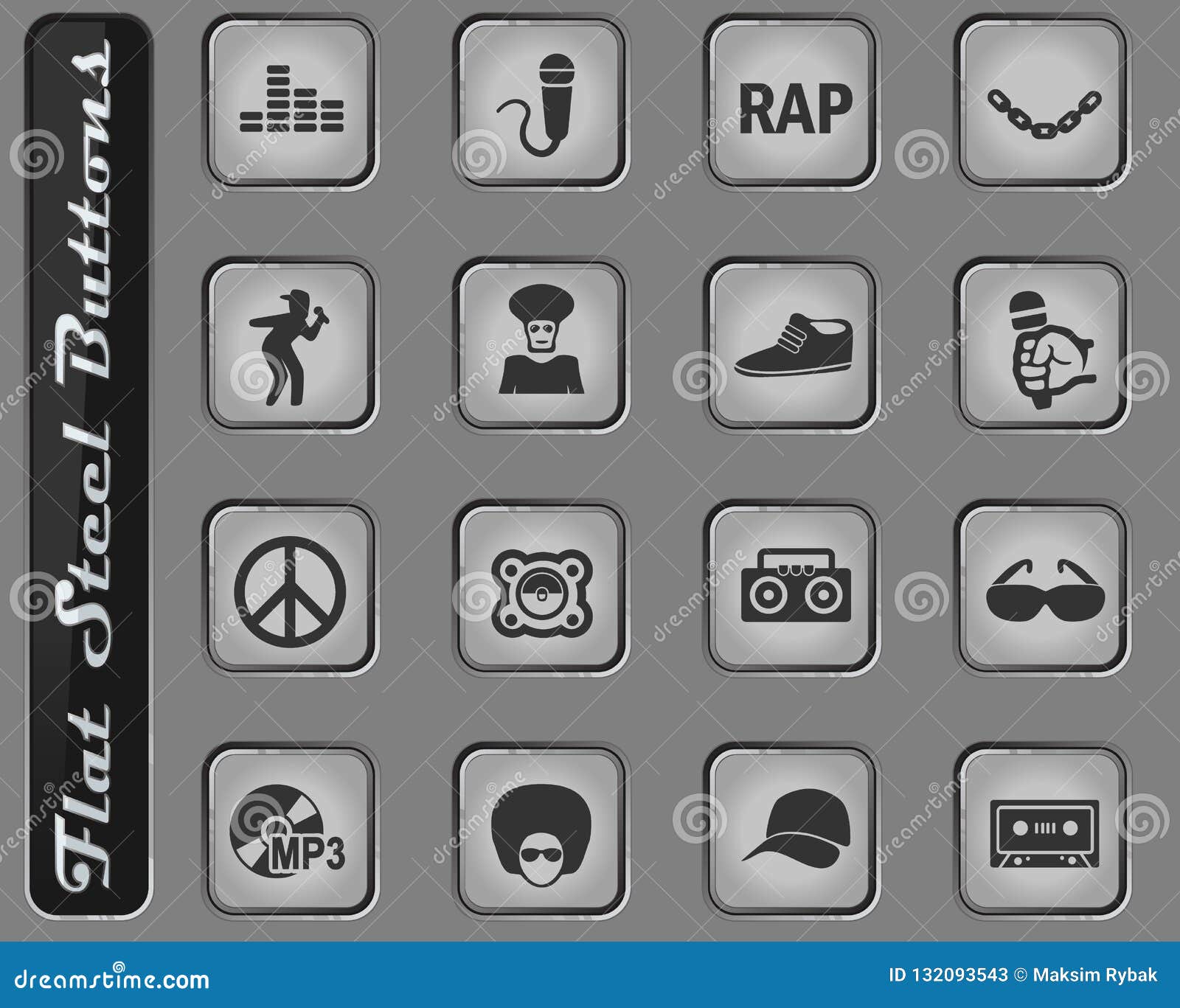 Sistema del icono del rap ilustración del vector. Ilustración de plano ...