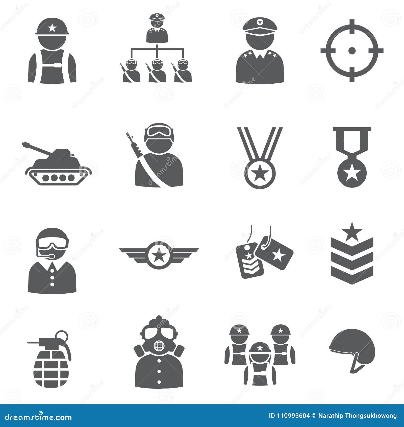 Sistema Del Icono Del Soldado Ilustración del Vector - Ilustración de ...