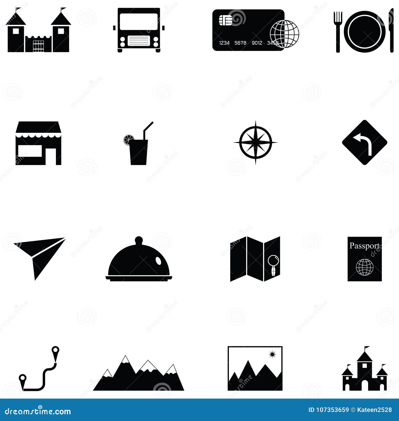 Sistema Del Icono Del Turismo Ilustración del Vector - Ilustración de ...