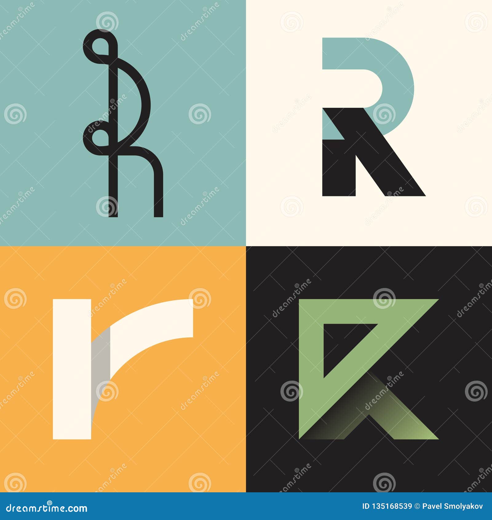 Sistema Del Icono Del Vector De La Letra R Ilustración del Vector ...