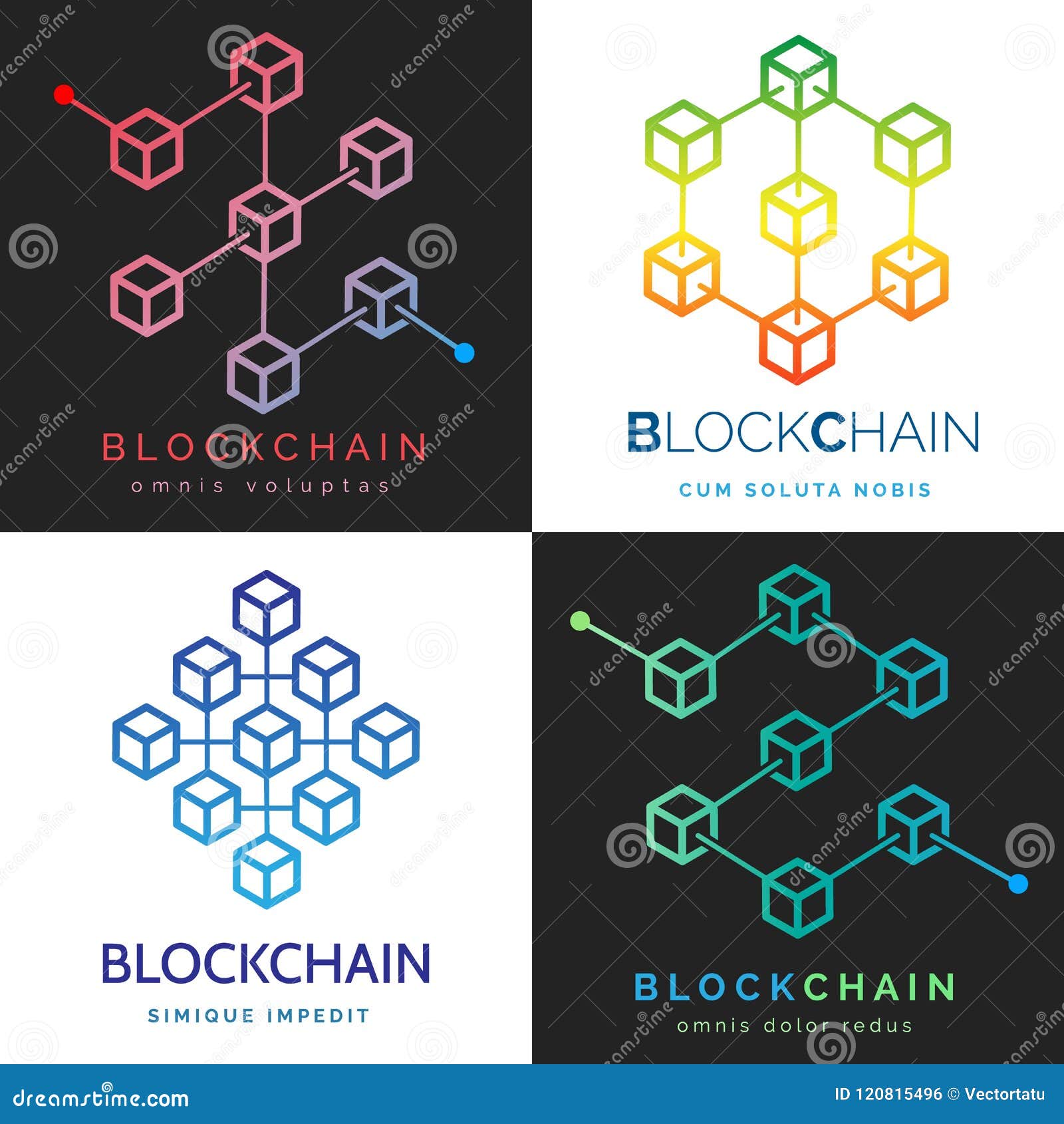 Sistema Del Logotipo De Blockchain Ilustración del Vector - Ilustración ...