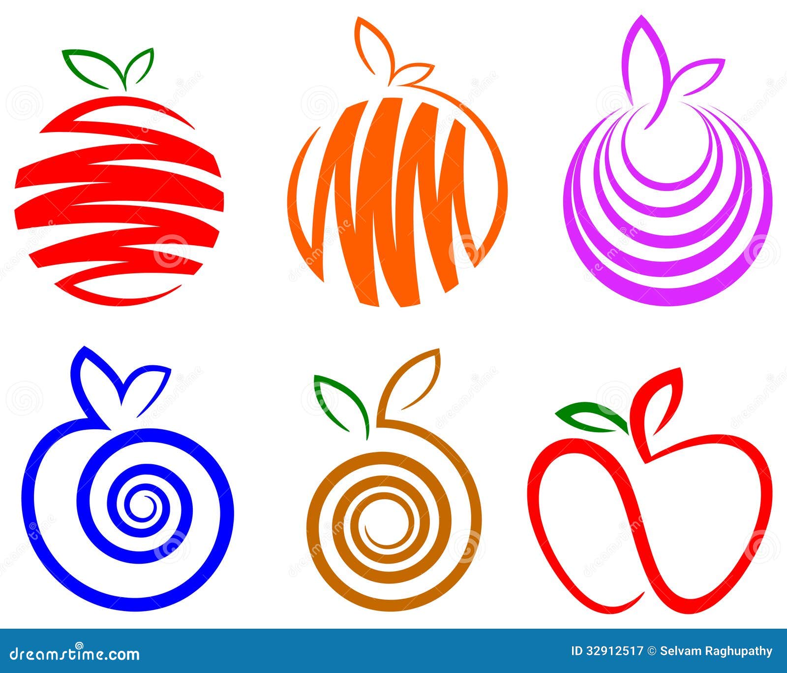 Sistema Del Logotipo De La Fruta Stock de ilustración - Ilustración de ...
