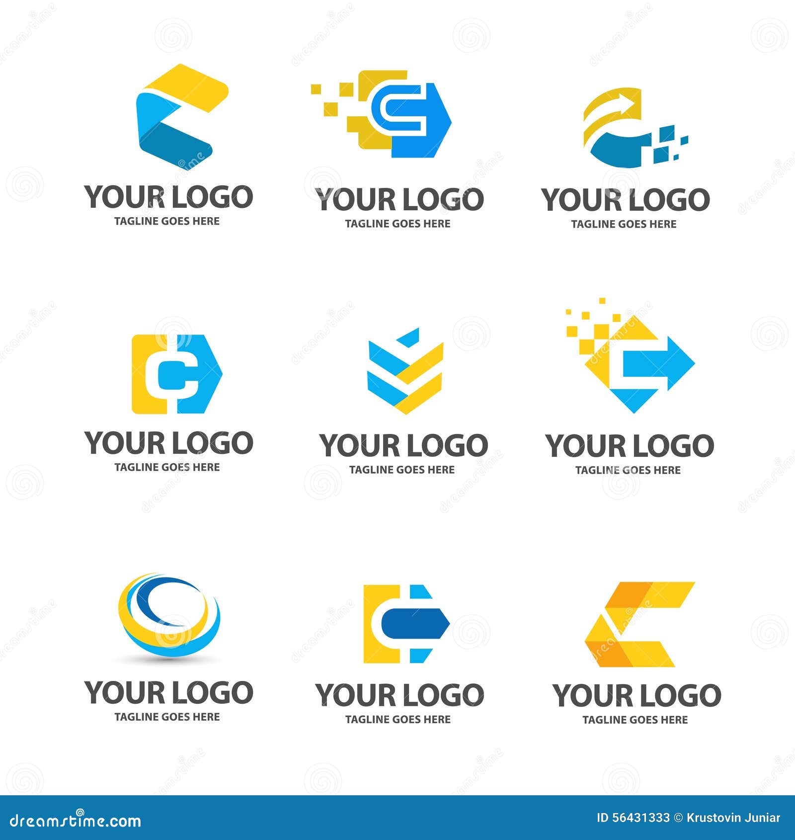 Sistema Del Logotipo De La Letra C Ilustración del Vector - Ilustración ...