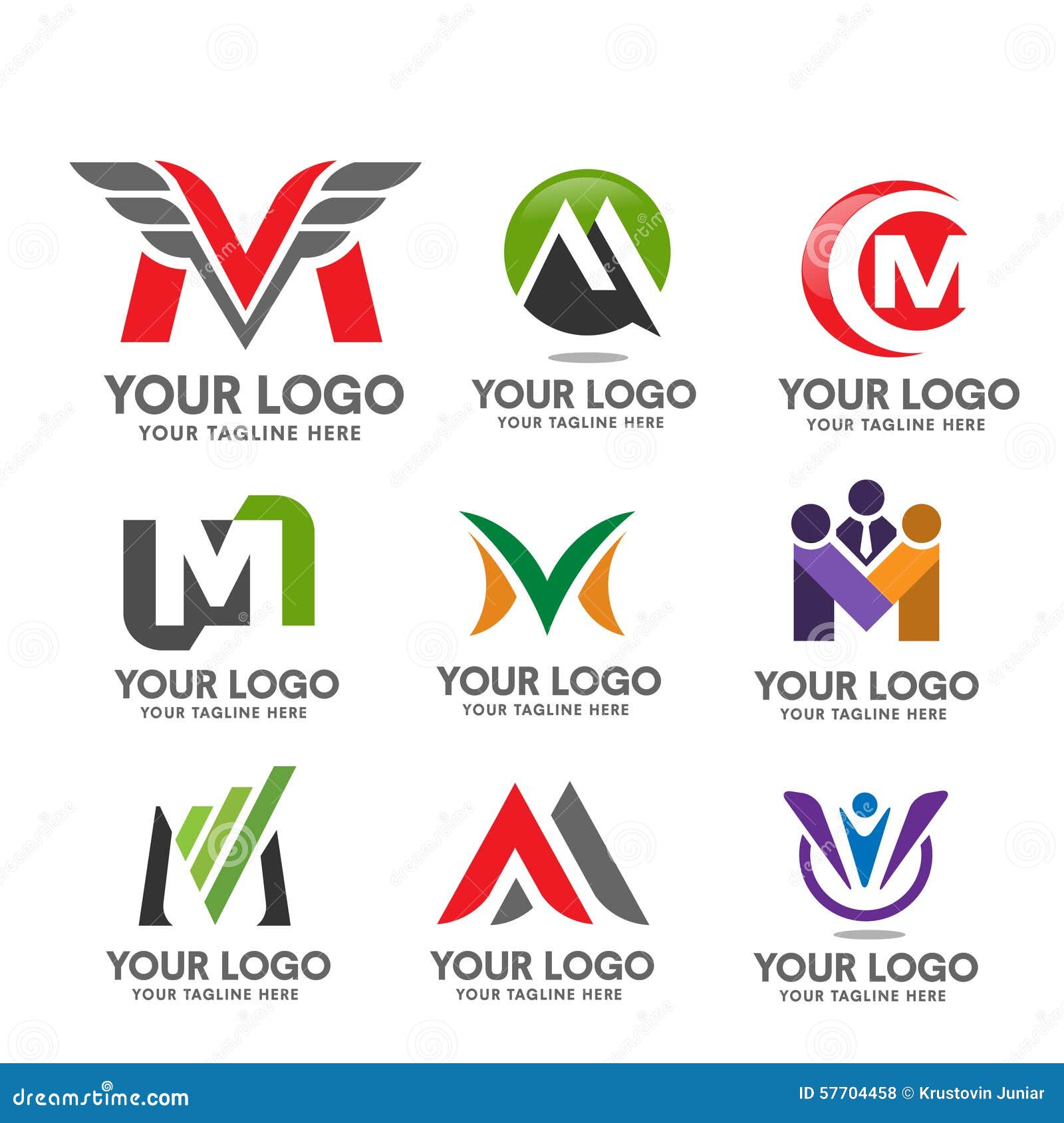 Sistema Del Logotipo De La Letra M Ilustración del Vector - Ilustración ...
