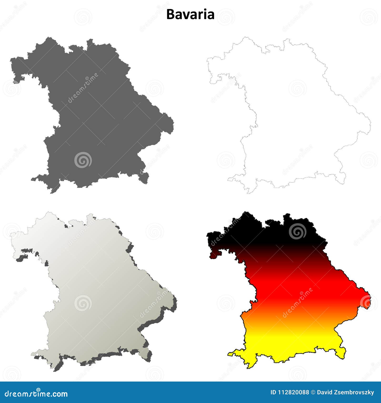 Sistema Del Mapa Del Esquema De Baviera Ilustración del Vector ...