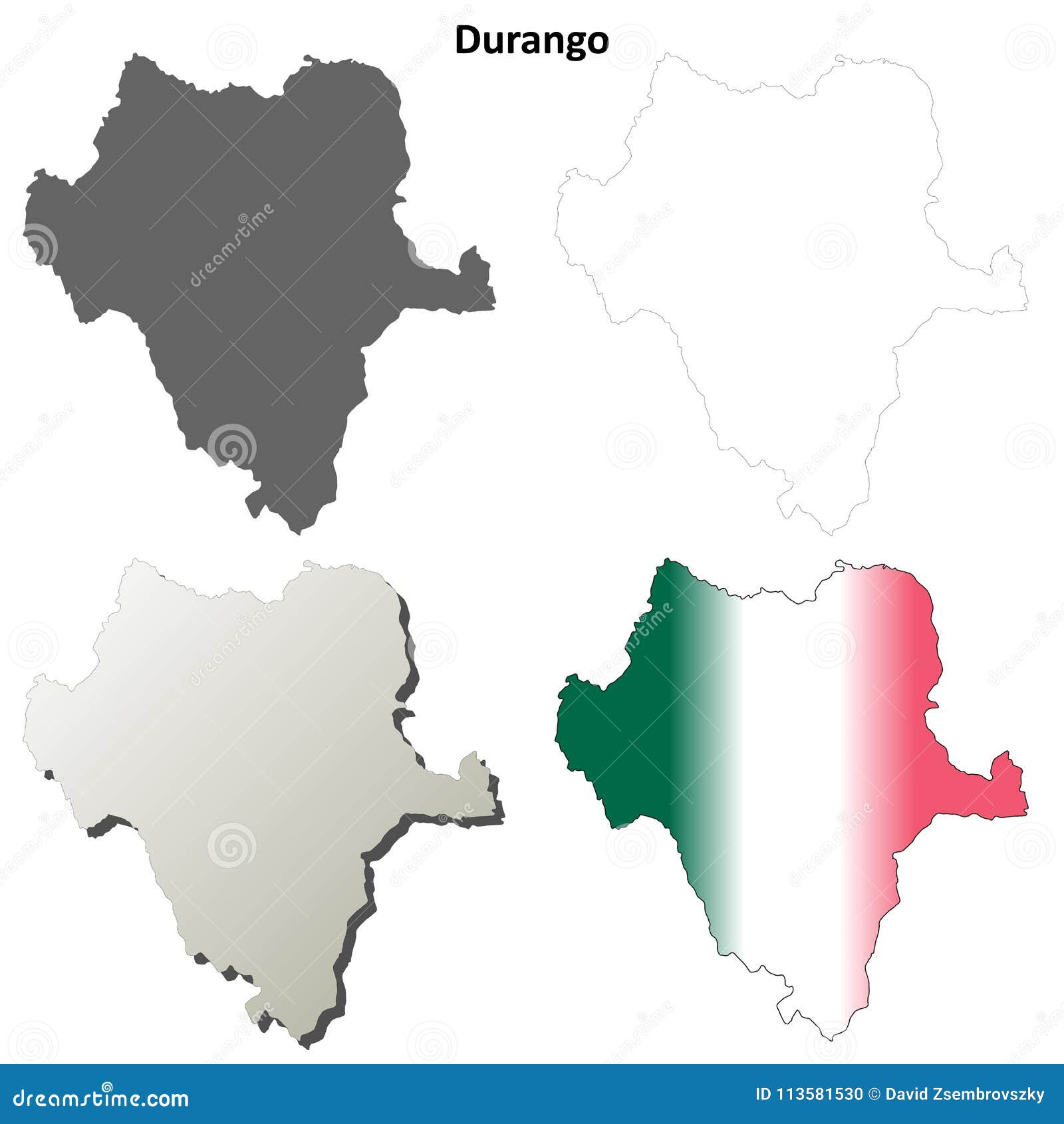 Sistema Del Mapa Del Esquema Del Espacio En Blanco De Durango ...
