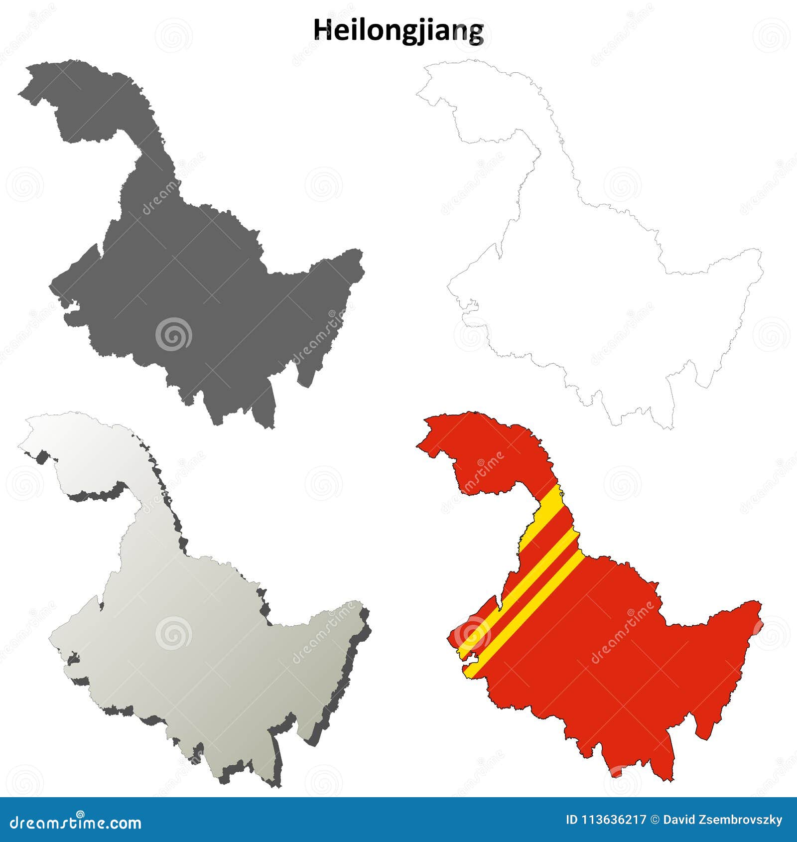 Sistema Del Mapa Del Esquema Del Espacio En Blanco De Heilongjiang