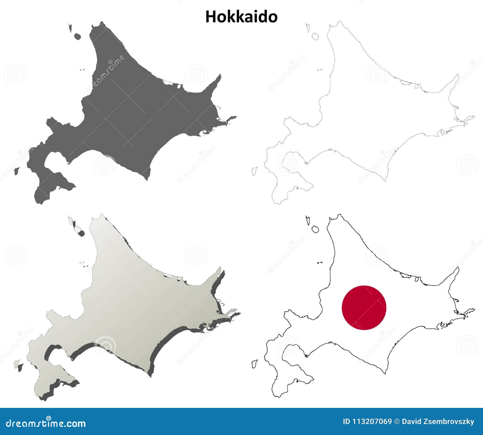 Sistema Del Mapa Del Esquema Del Espacio En Blanco De Hokkaido