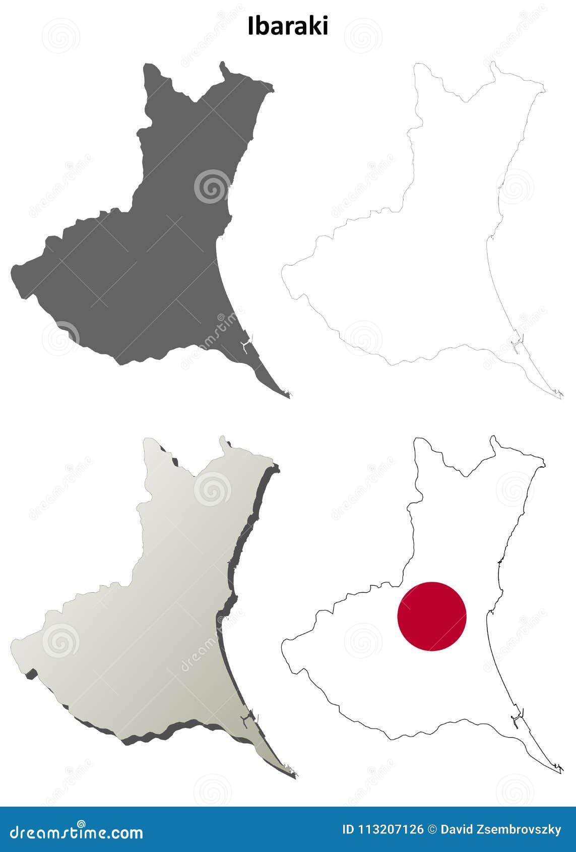 Sistema Del Mapa Del Esquema Del Espacio En Blanco De Ibaraki