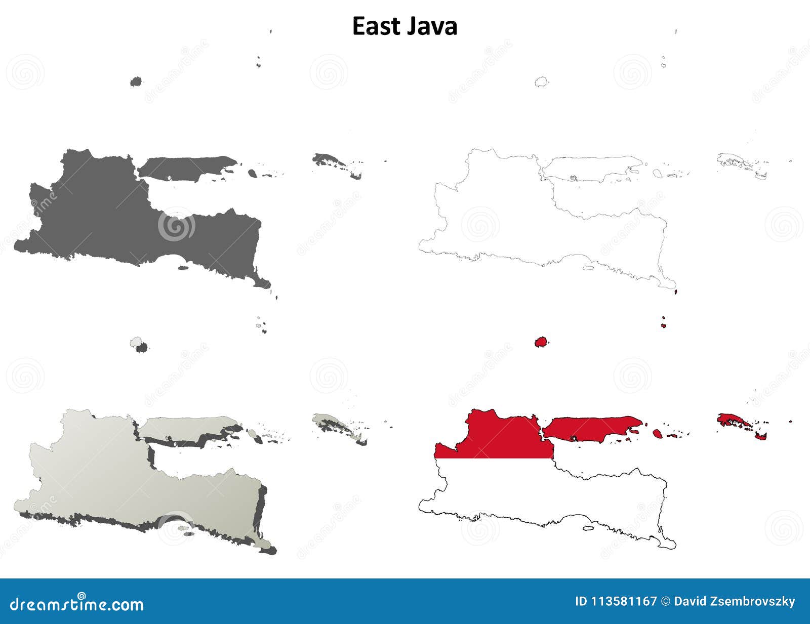 Sistema Del Mapa Del Esquema Del Espacio En Blanco De Java Oriental ...
