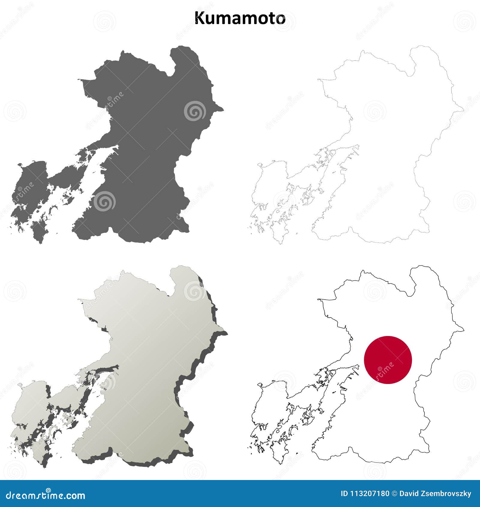 Sistema Del Mapa Del Esquema Del Espacio En Blanco De Kumamoto